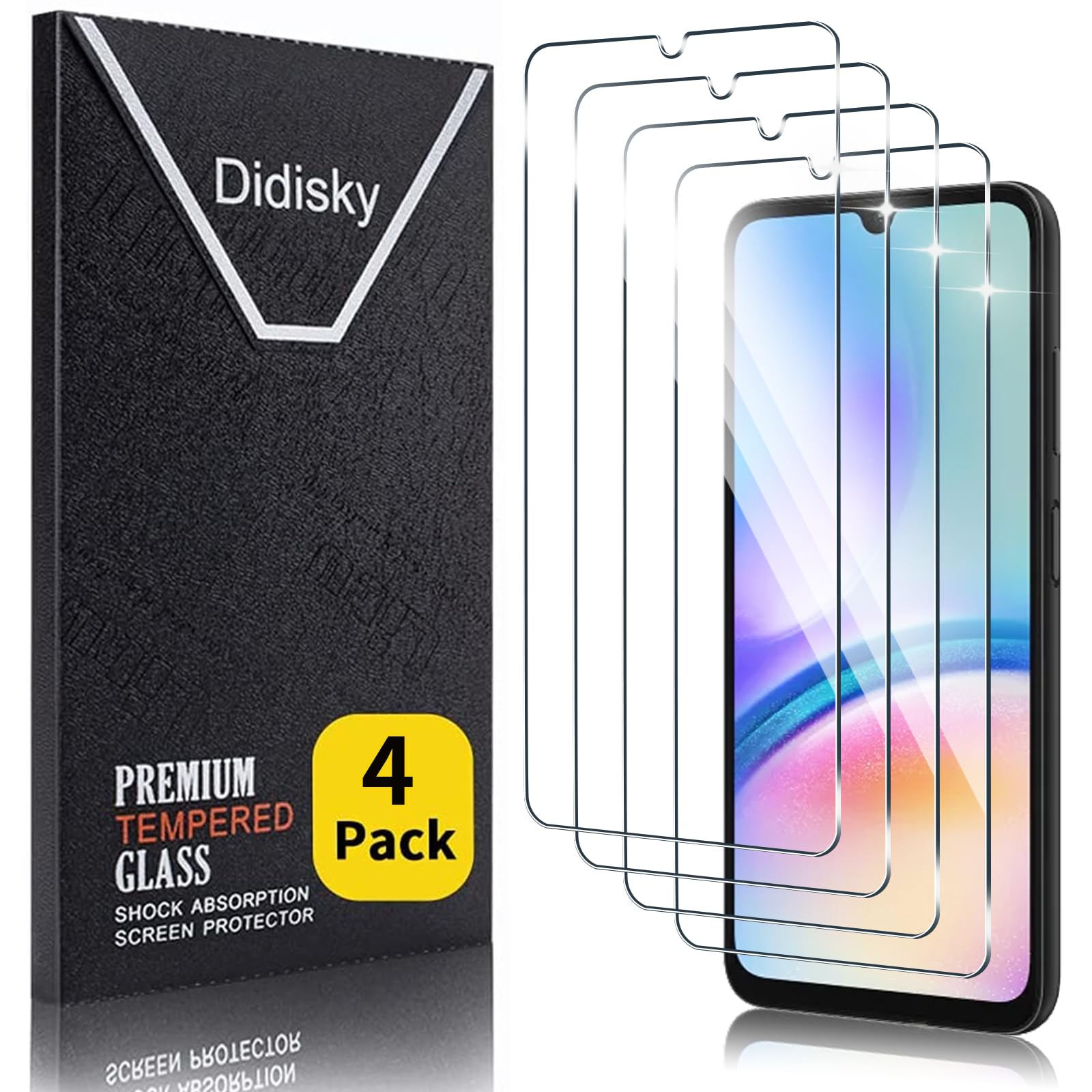 Didisky [4 Pack] Tempered Glass Screen Protector for Samsung Galaxy ...