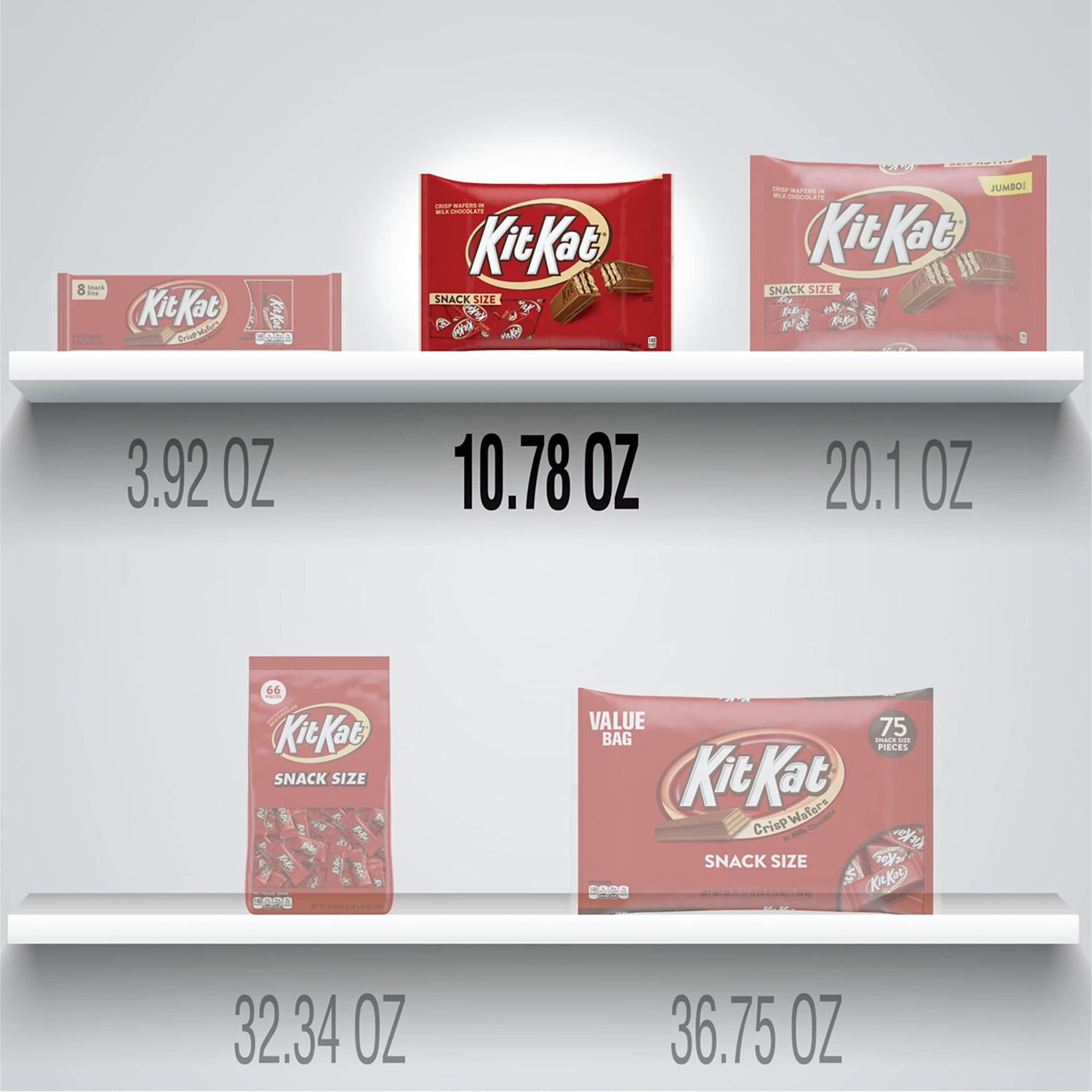 KIT KAT Milk Chocolate Wafer Snack Size Candy Bars, Individually ...