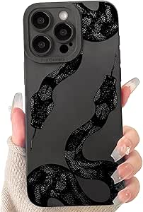 Amazon.com: Lovmooful Compatible for iPhone 15 Pro Case Cute Cool Snake Serpent Black Design for ...
