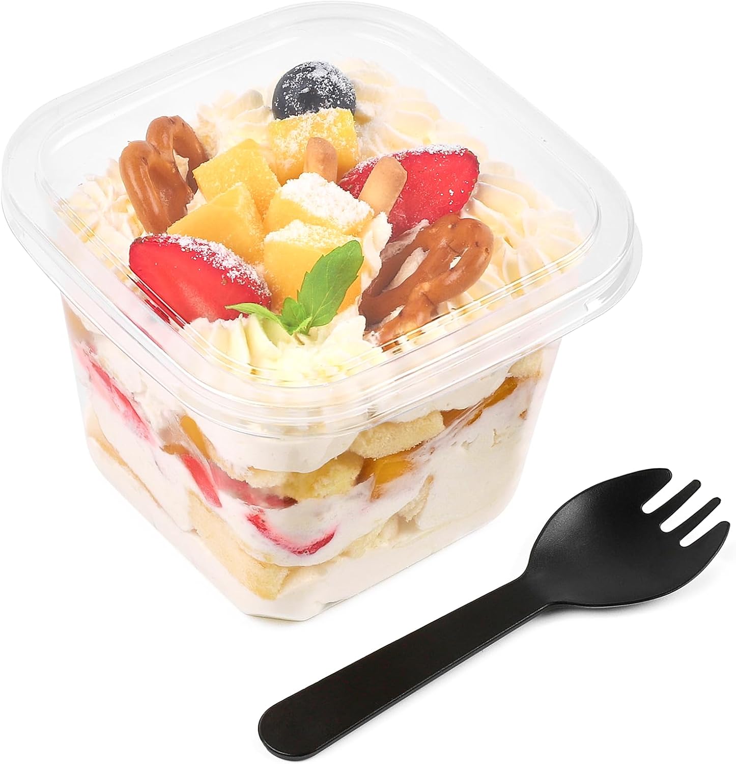 Amazon.com | Qeirudu 50 Pack 12 oz Plastic Parfait Cups with Lids and ...