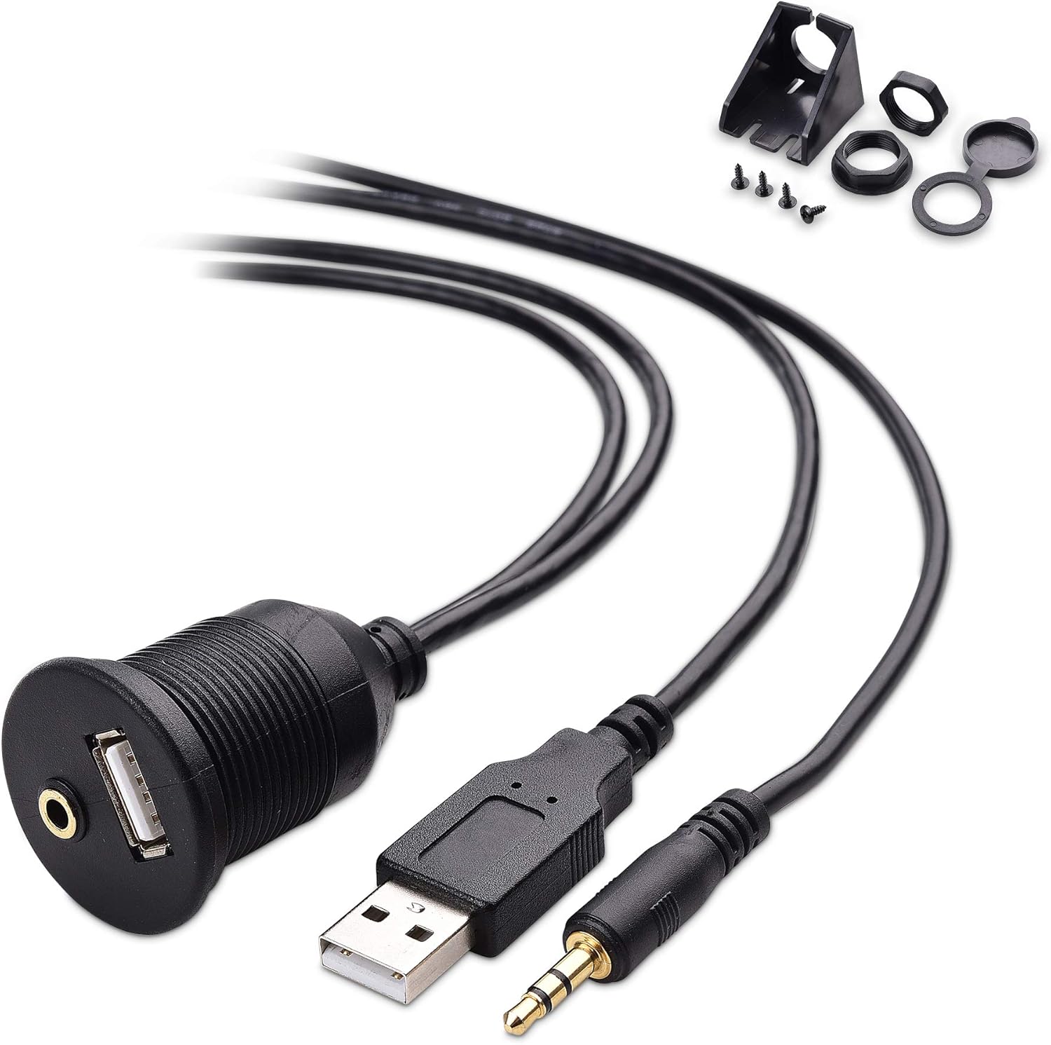Amazon.com: Cable Matters Car Stereo 3.5mm Aux and USB Port Extender ...