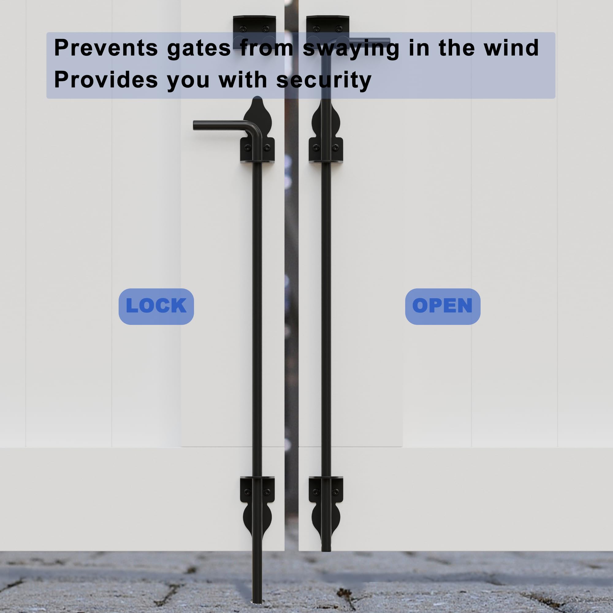 Snapklik.com : Heavy Duty Cane Bolt - 24" Gate Drop Rod For Vinyl Fence ...