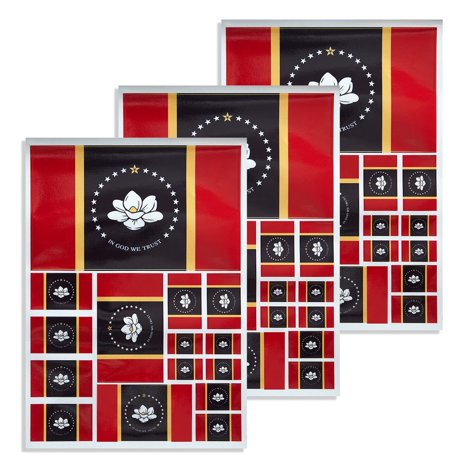 Amazon.com: CANTENDO 3Pack Mississippi Flag Decal - Mississippi Flags ...
