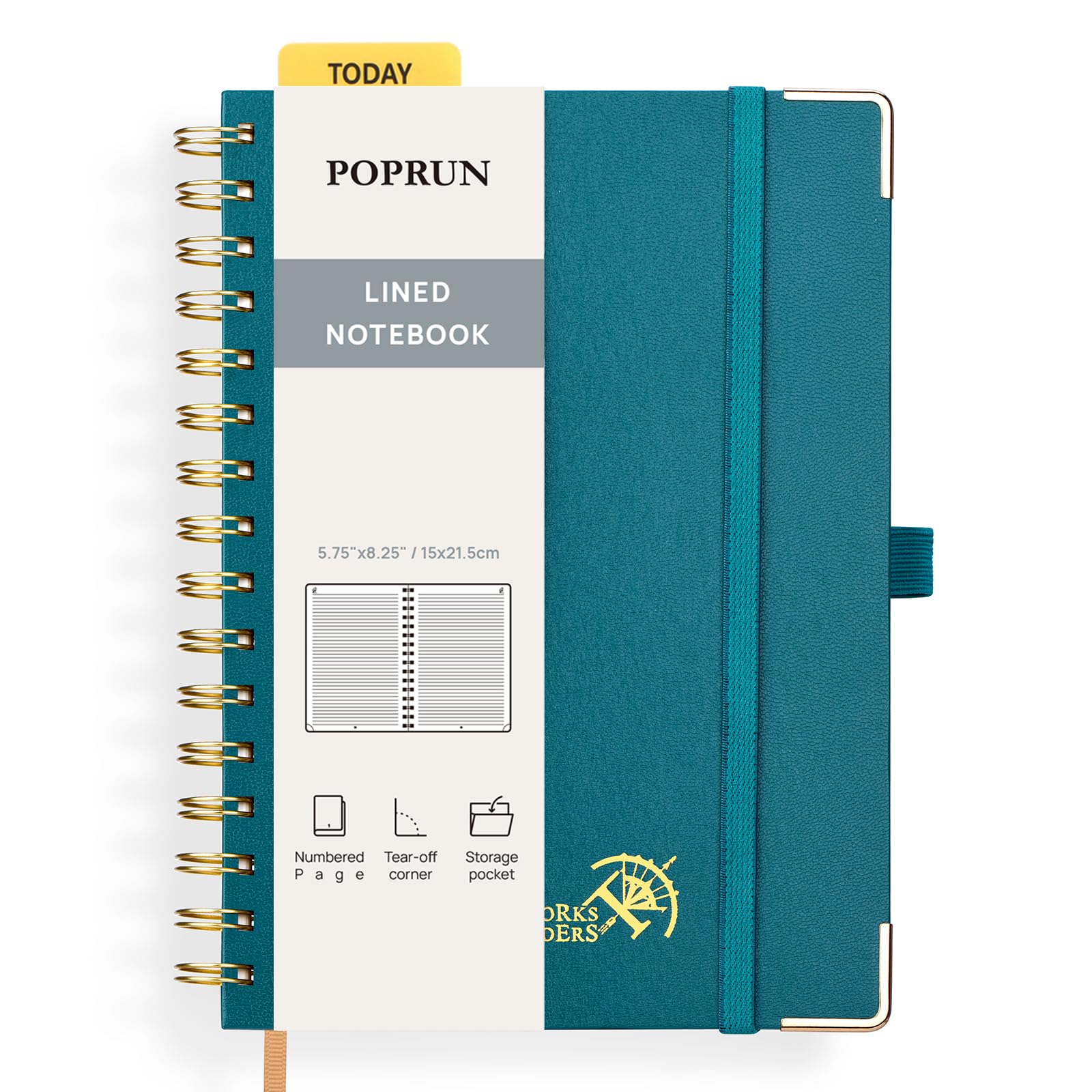 POPRUN Spiral Bullet Lined Journal Notebook, [A5 Size] - 120 Gsm Thick ...
