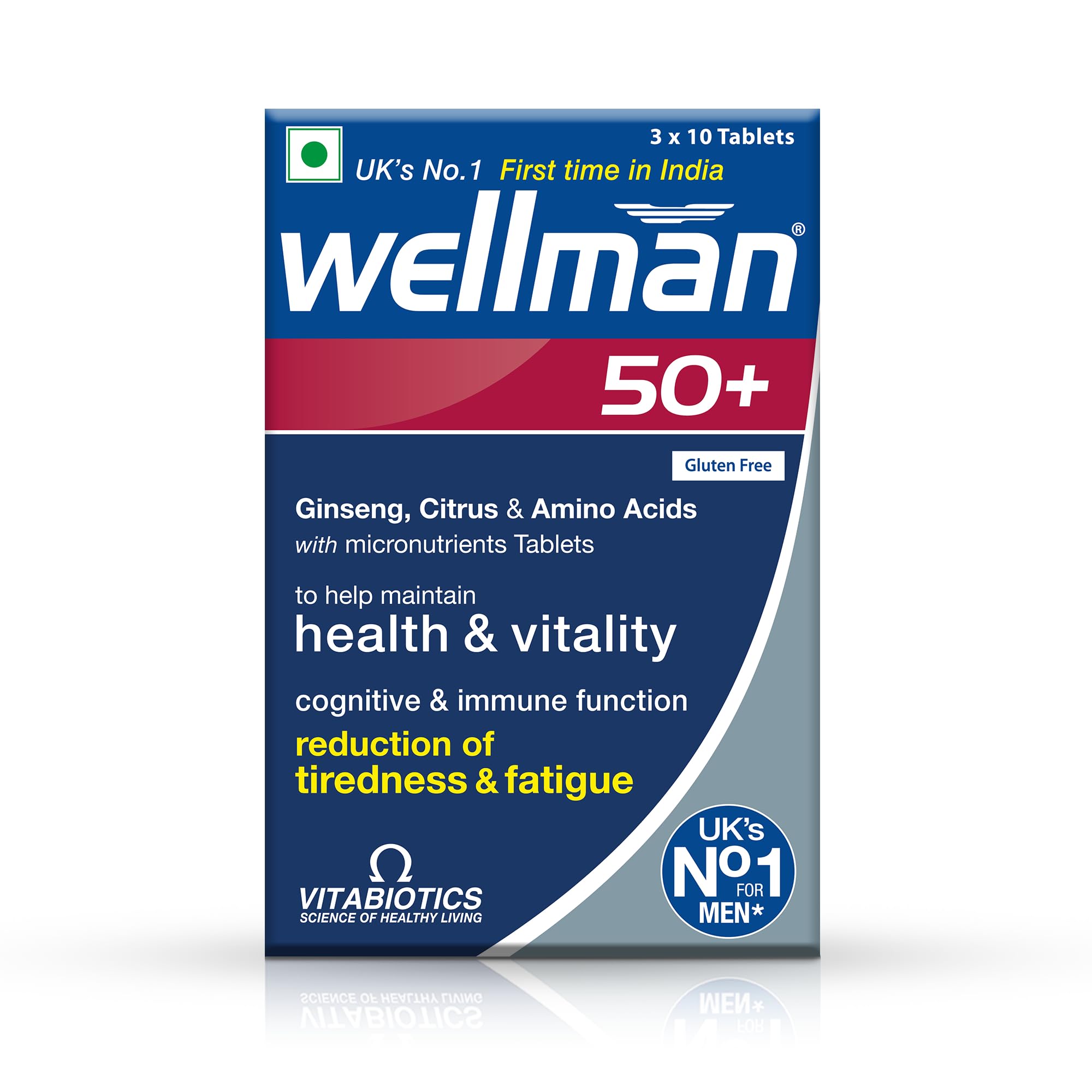 Wellman 50+ Multivitamin Tablets for Men Aged 50+ | Ginseng, Citrus ...