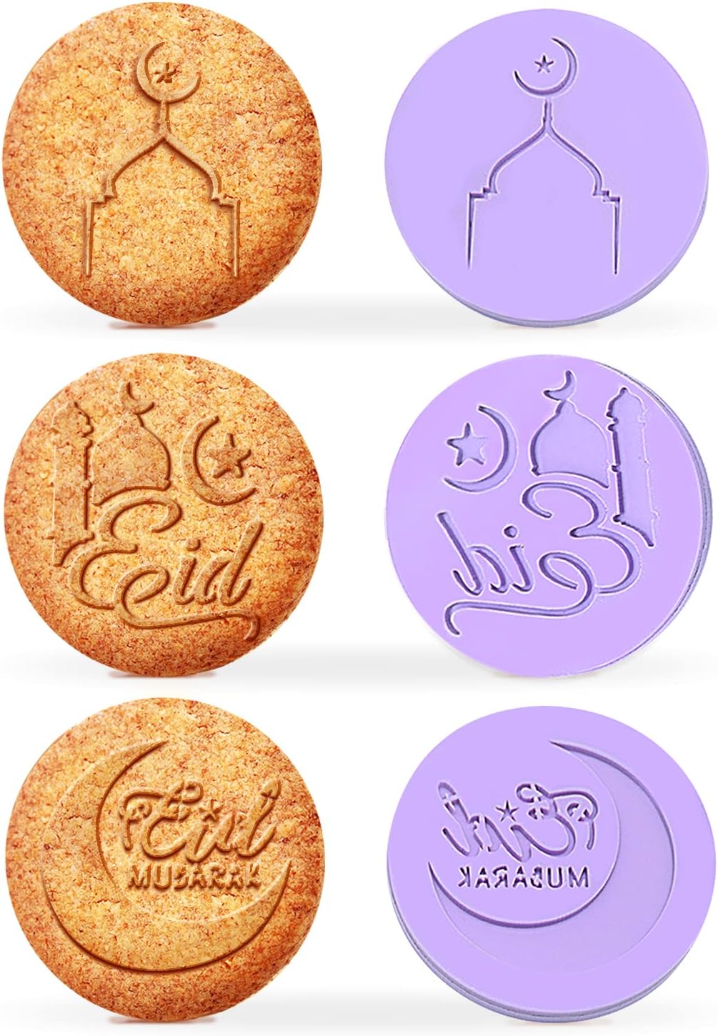 YEZIDE 6Pcs Eid Mubarak Biscuit Mold Ramadan Cookie Molds Eid Mubarak ...