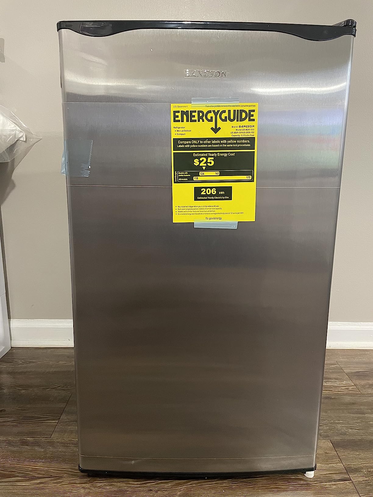$28/mo - Finance BANGSON Mini Fridge with Freezer, 3.2Cu.Ft, Single ...