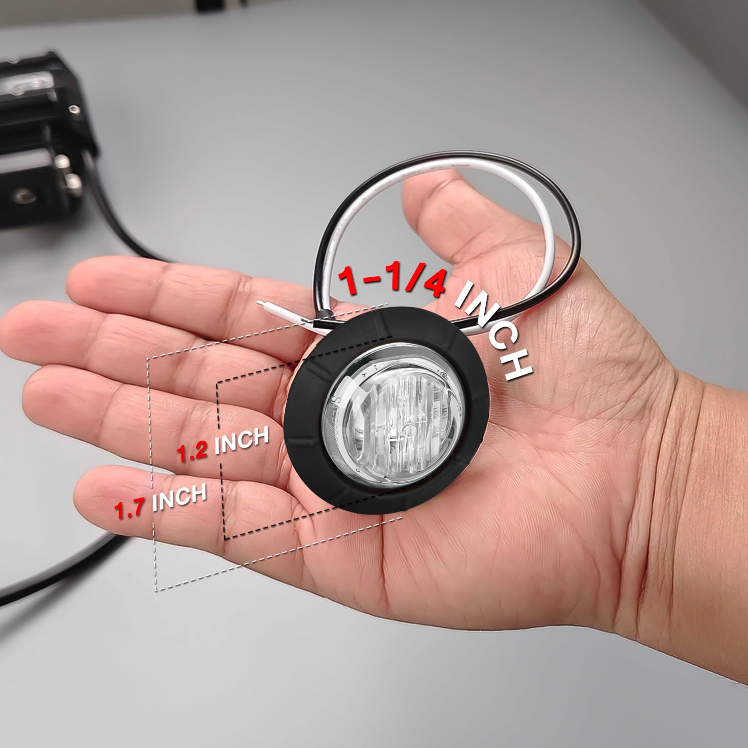 Snapklik.com : TMH 1-1/4 Inch Round 6 LED Bullet White Light Side ...