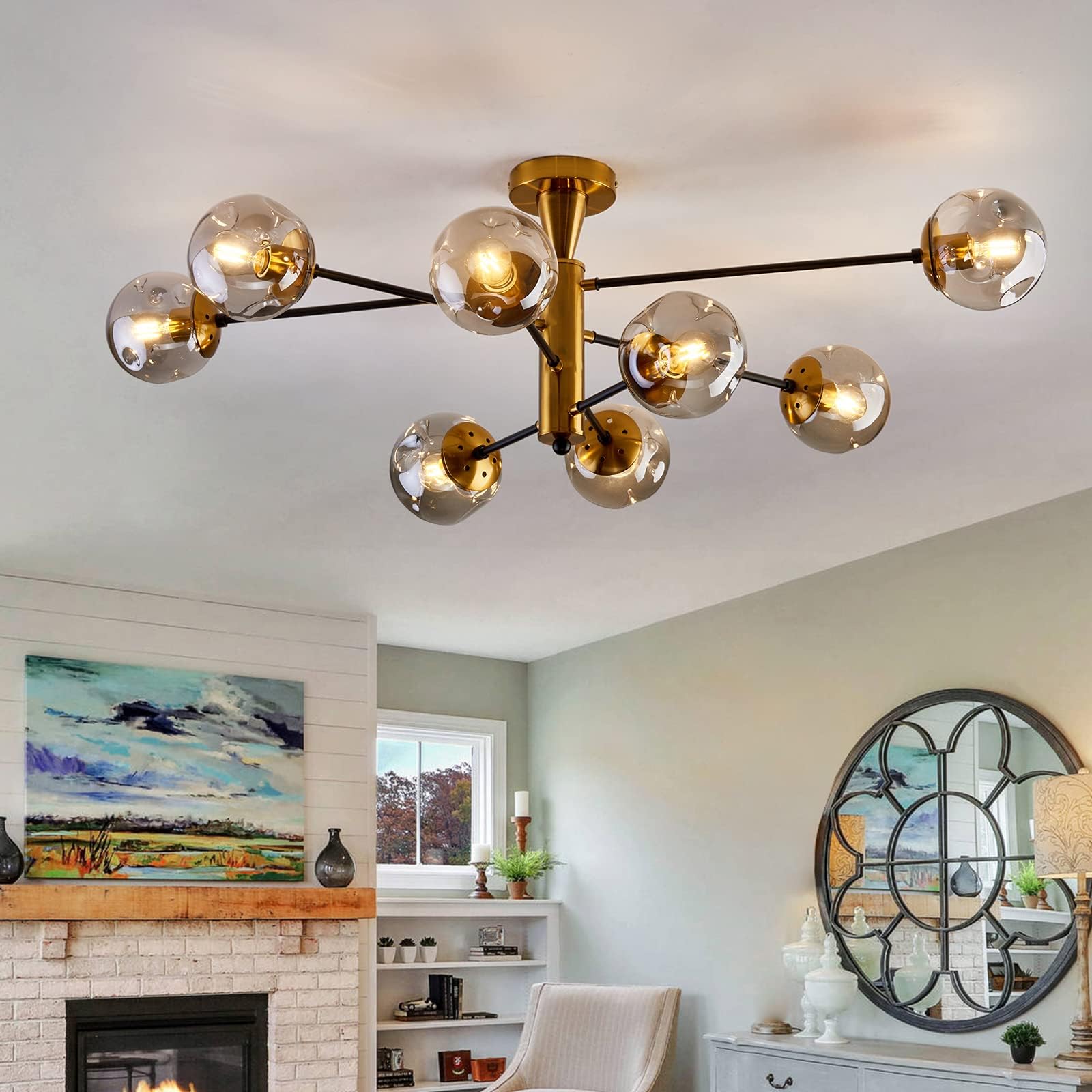 Aufrichting Bedroom Ceiling Lighting Fixtures,Sputnik Light Fixture,8 ...