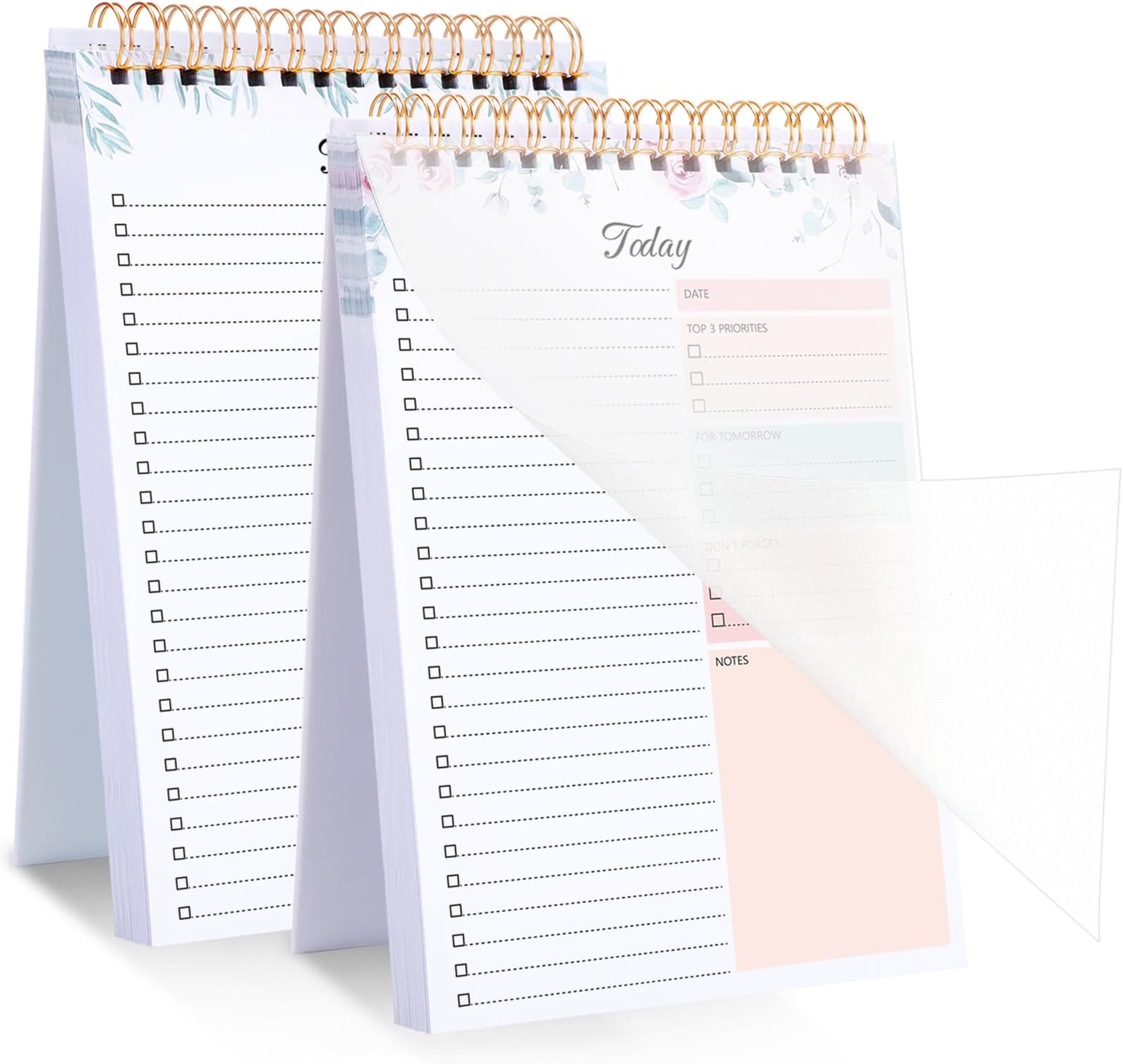 2 Pack To Do List Notepad, Undated Daily Planner Notebook A5 Spiral 208 ...