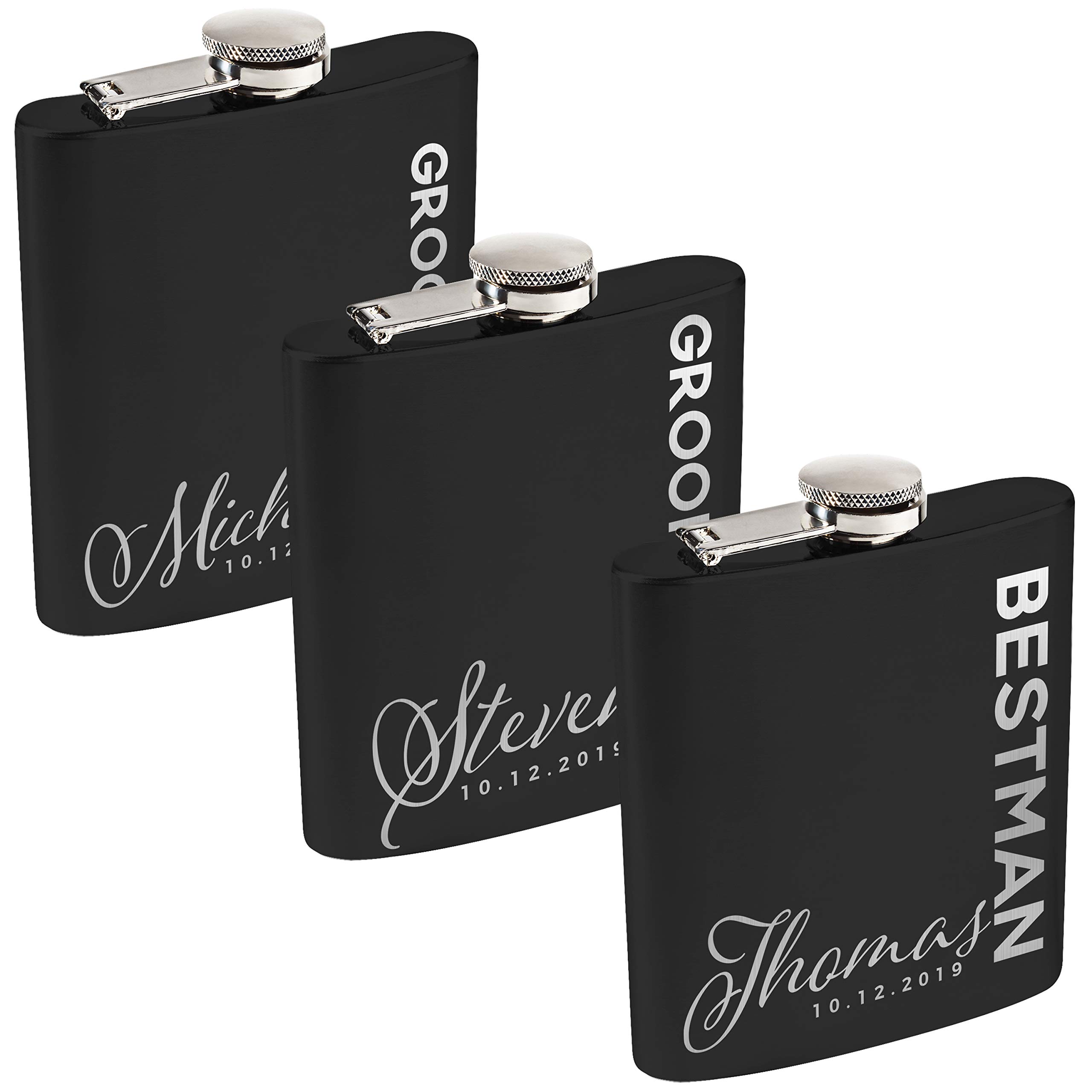 Amazon.com | Personalized Flask For Wedding Groomsmen Gift, Customized ...