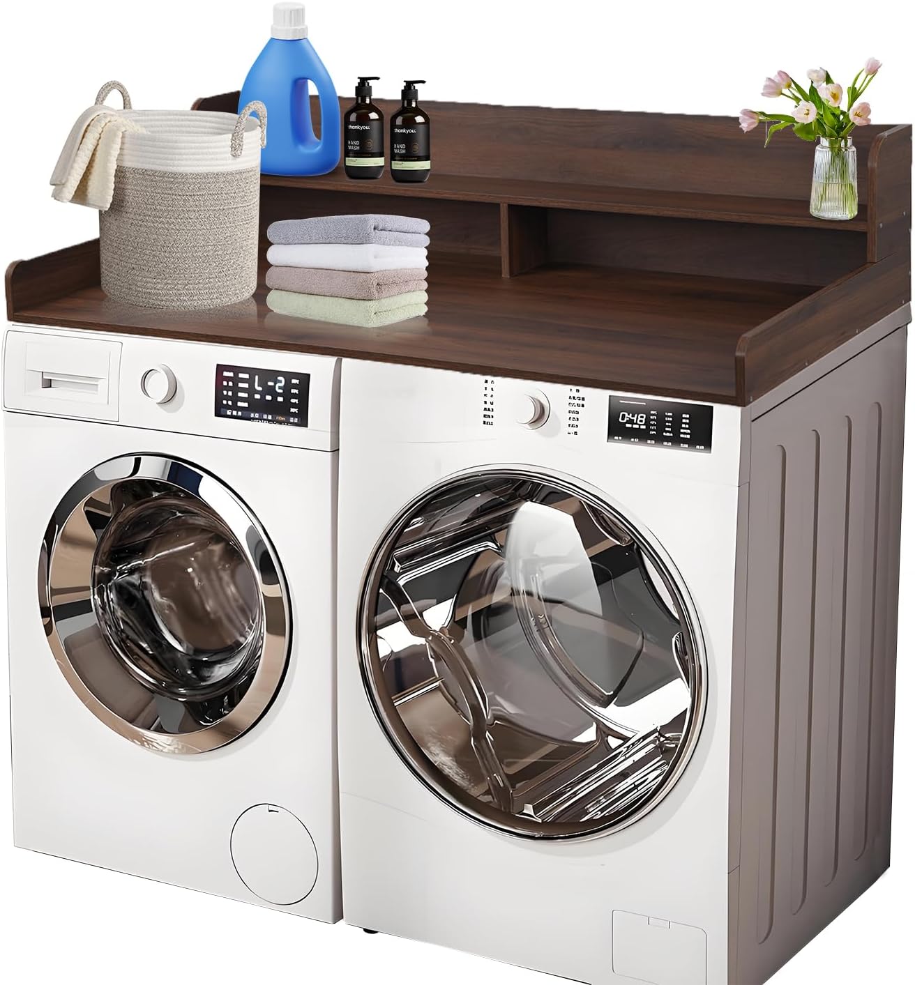 Amazon.com: XIHAADOY Washer and Dryer Countertop, 2 Tier Laundry Room ...