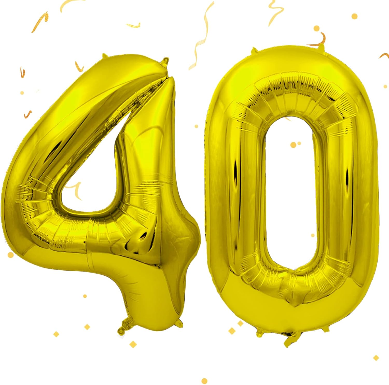 Amazon.com: 60 inch Large Number 40 Balloons, Gold Foil Mylar Number ...