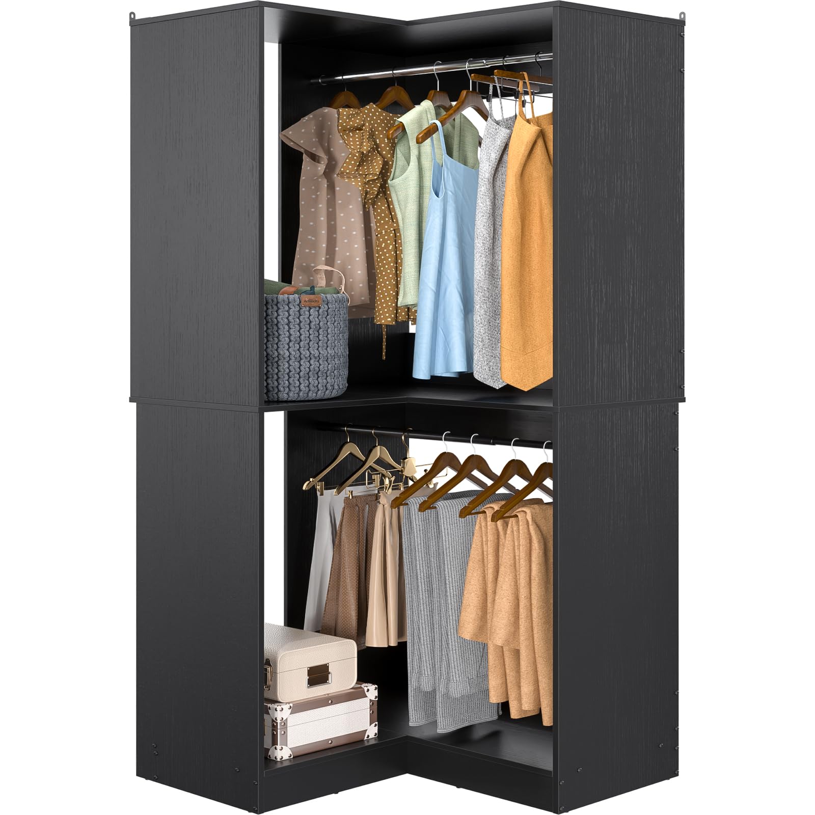 Amazon.com: Armocity Corner Closet System, 32 Inches Wide Wood Corner ...