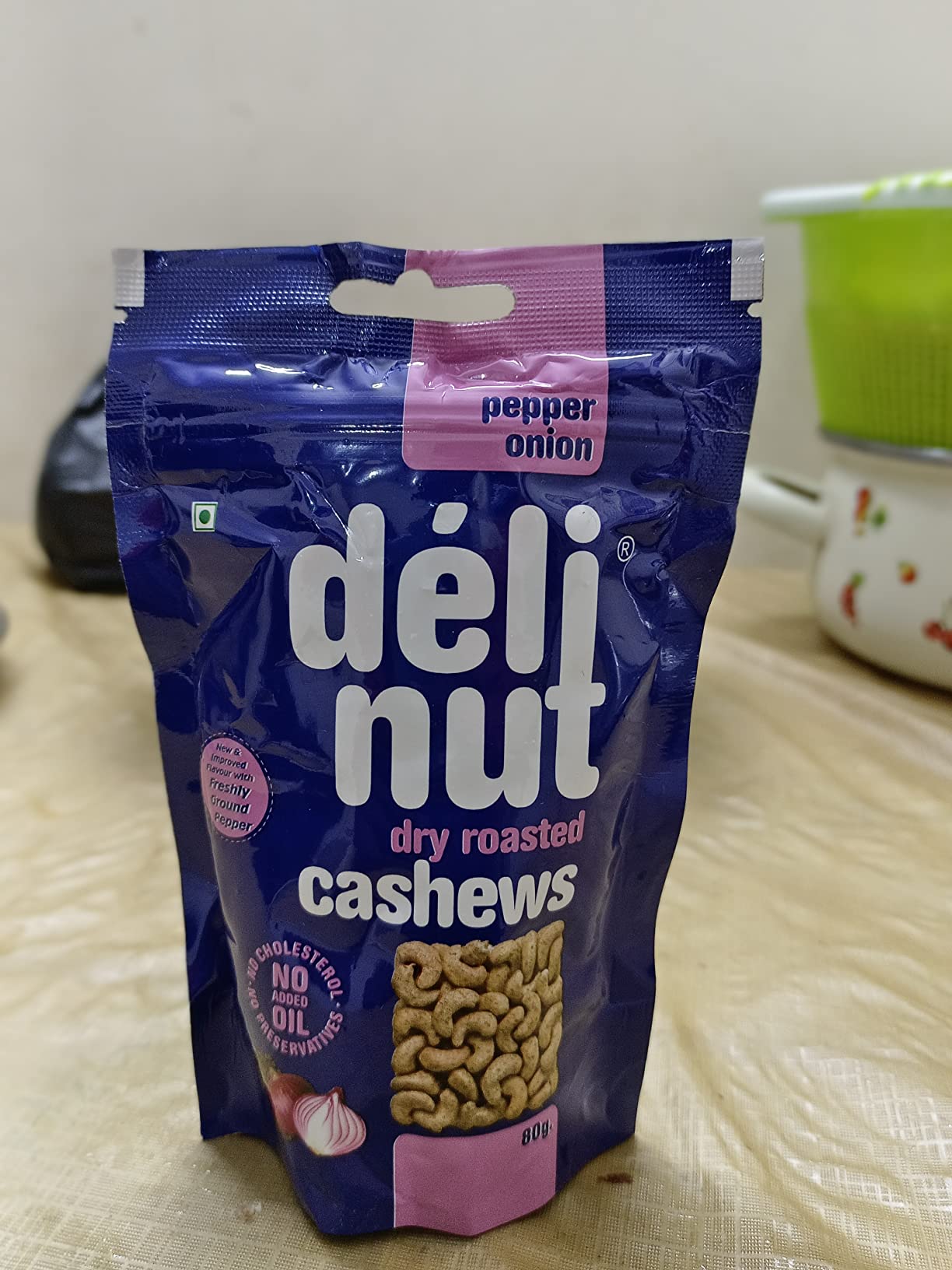 Delinut Roasted Cashew Nuts - Pepper Onion - 200 Grams Pouch – Crispy ...