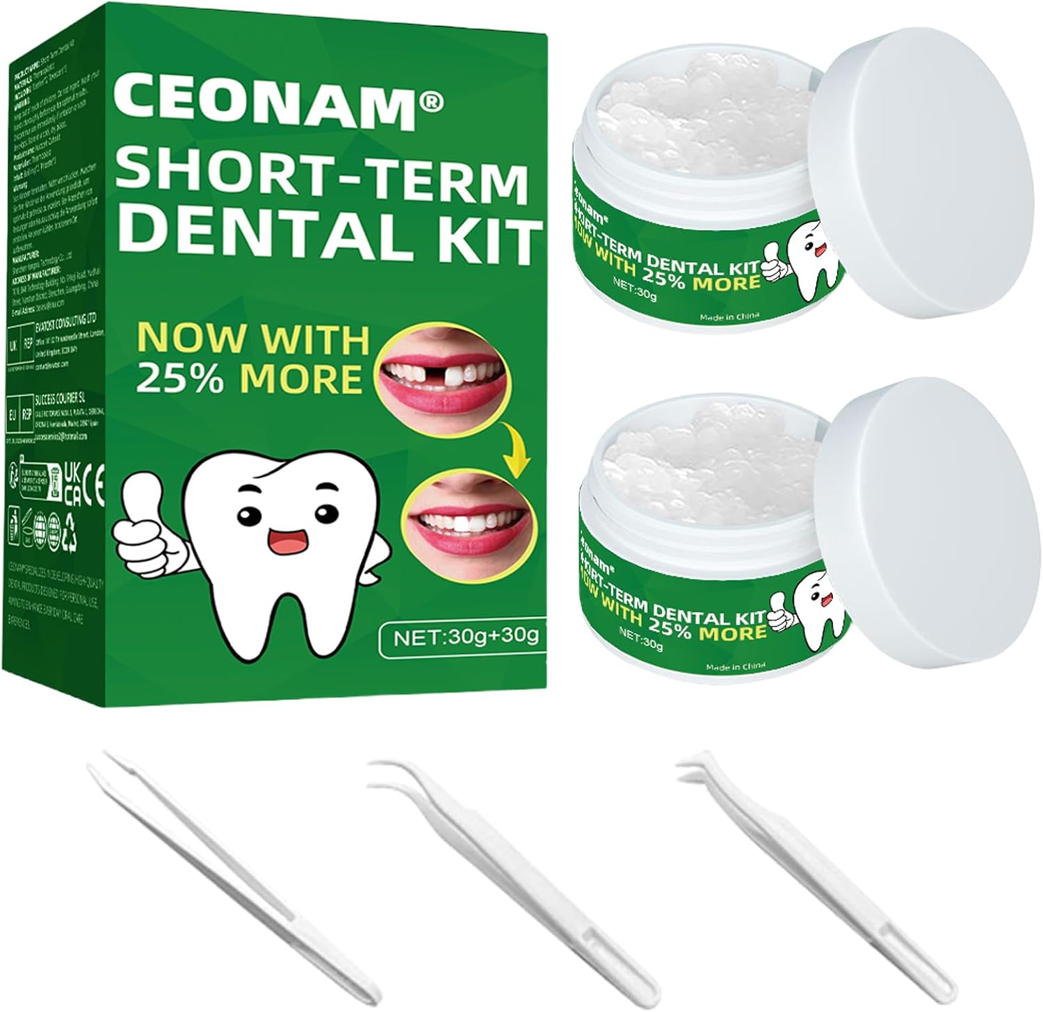 Ceonam Tooth Repair Kit - 60g Temporary Fake Teeth Replacement Beads ...