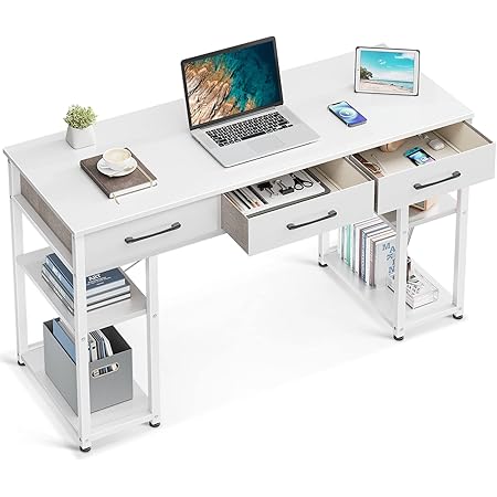 Amazon.com: Giantex White Computer Desk with 4 Large Drawers, Home ...