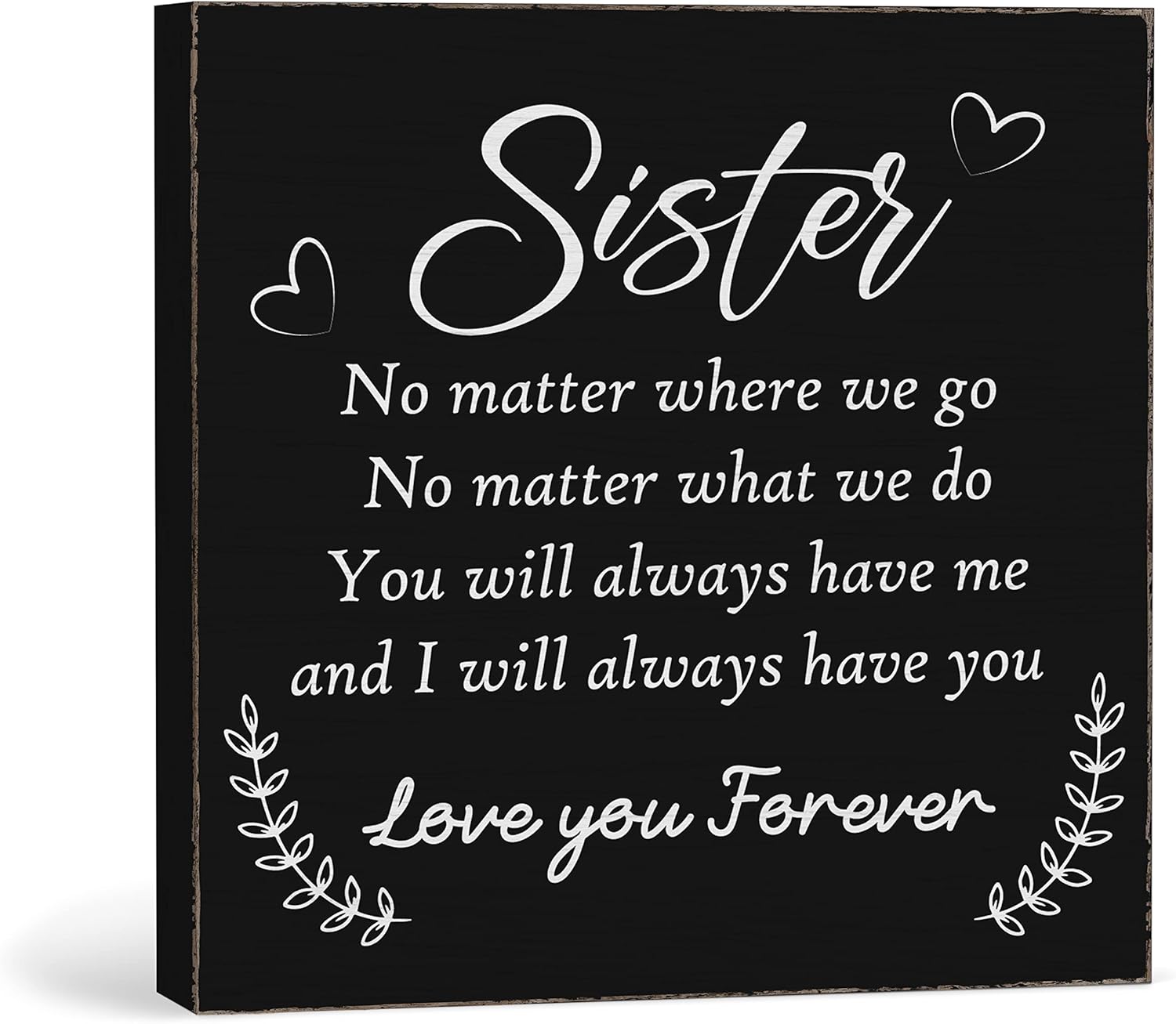 Amazon.com : Sister Love you Forever Black Wood Box Sign, Birthday Gift ...