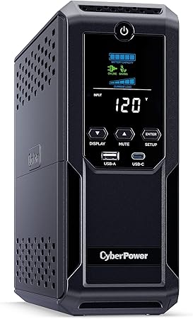 CyberPower CP1500AVRLCD3 Intelligent LCD UPS System, 1500VA/900W, 12 ...