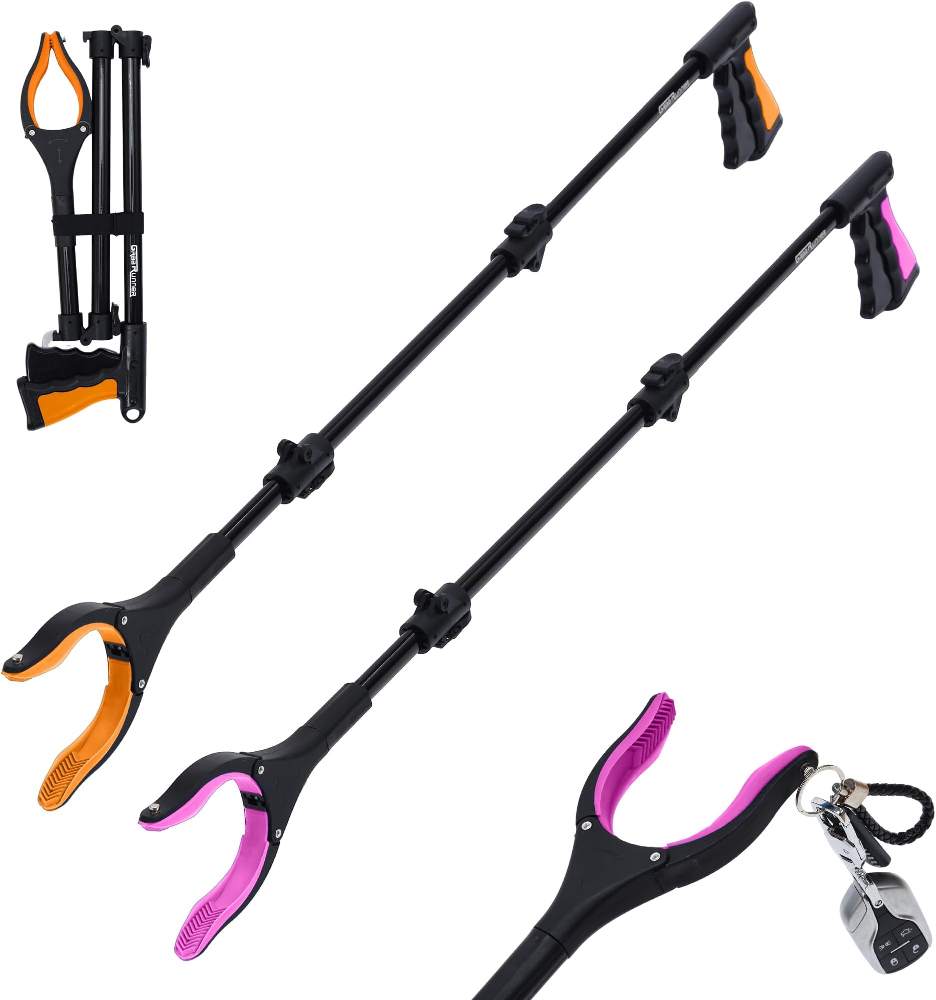 Amazon.com: 38" Extra Long Grabber Reacher Tool – 2 Pack Foldable ...