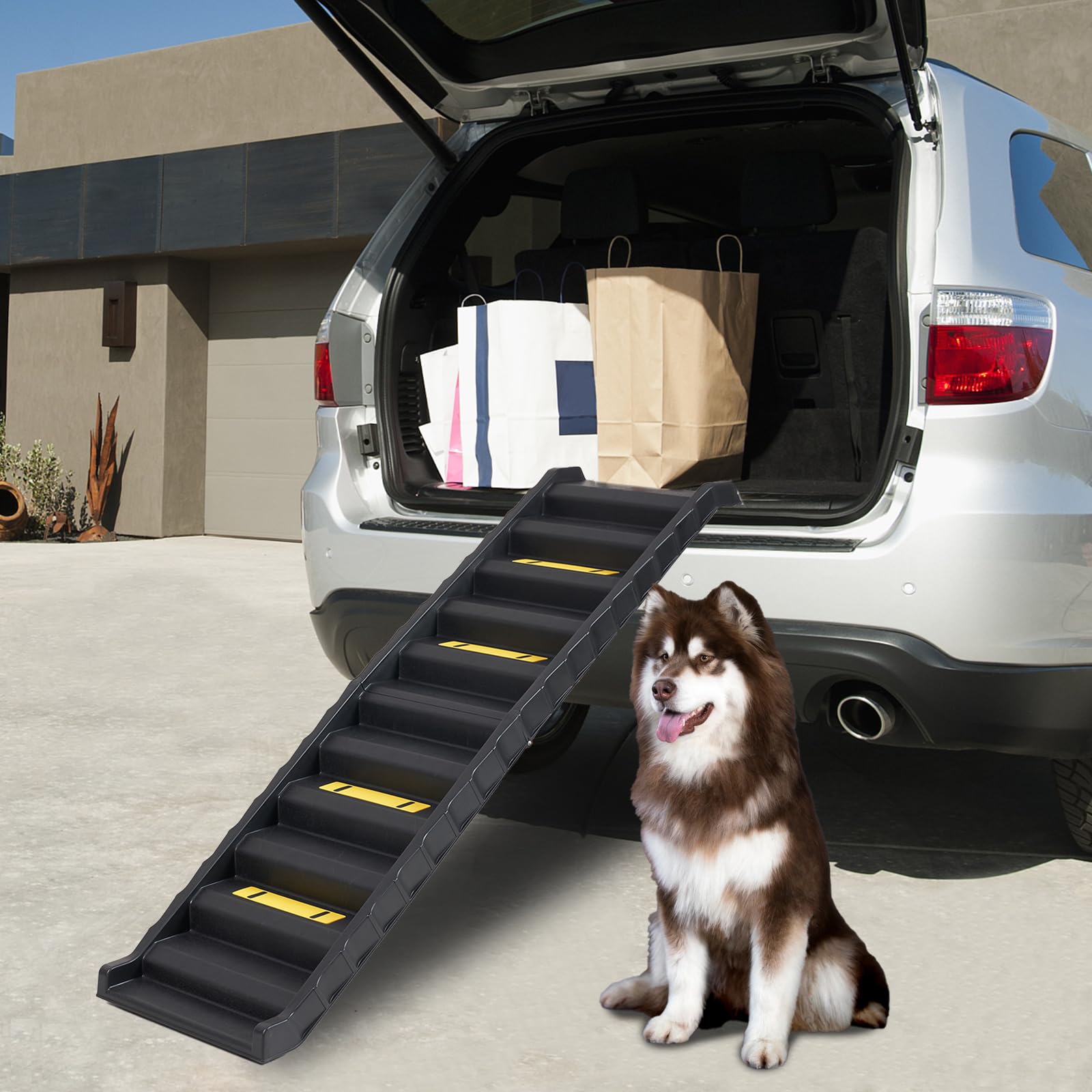 Dog Car Ramps for Large Dogs, INRLKIT Foldable Dog Ramp with Non-Slip ...