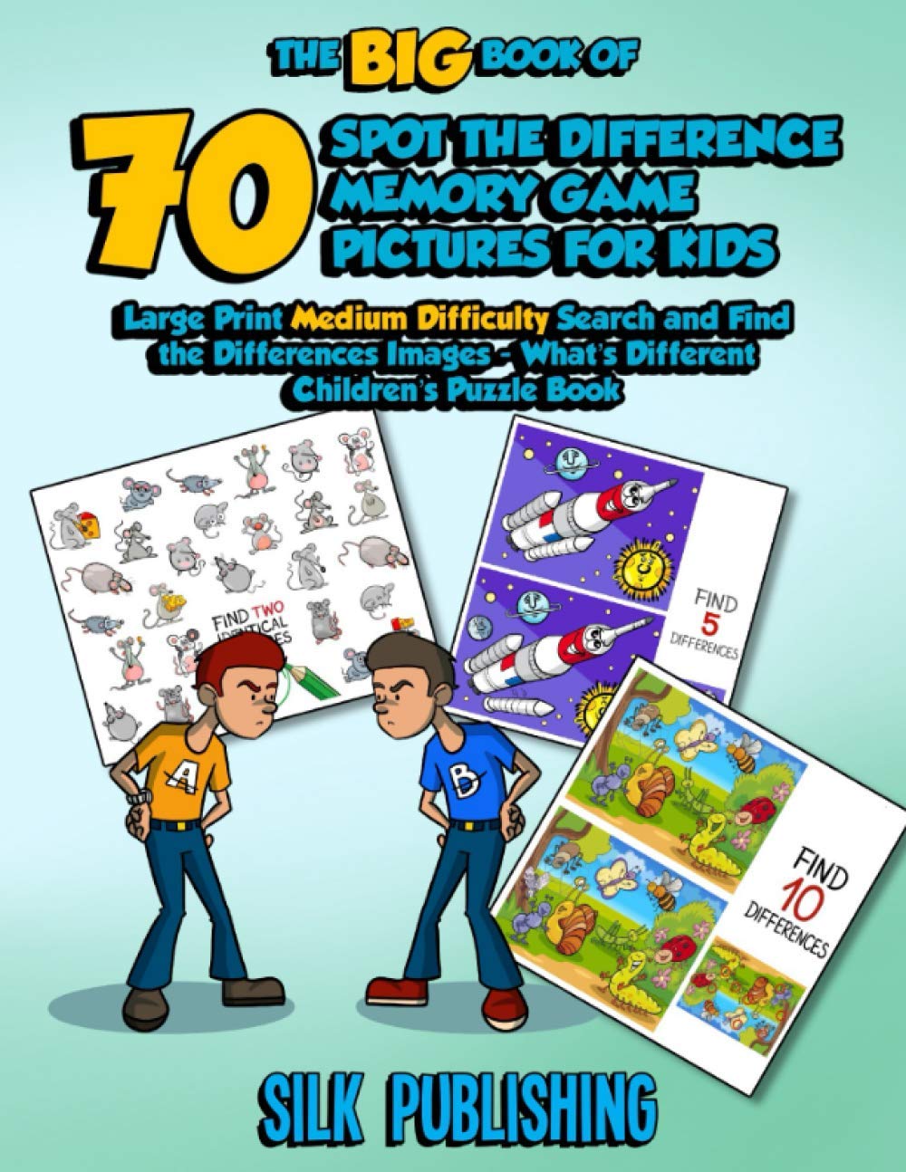 Buy 70 Spot the Difference Memory Game Pictures for Kids: Large Print ...