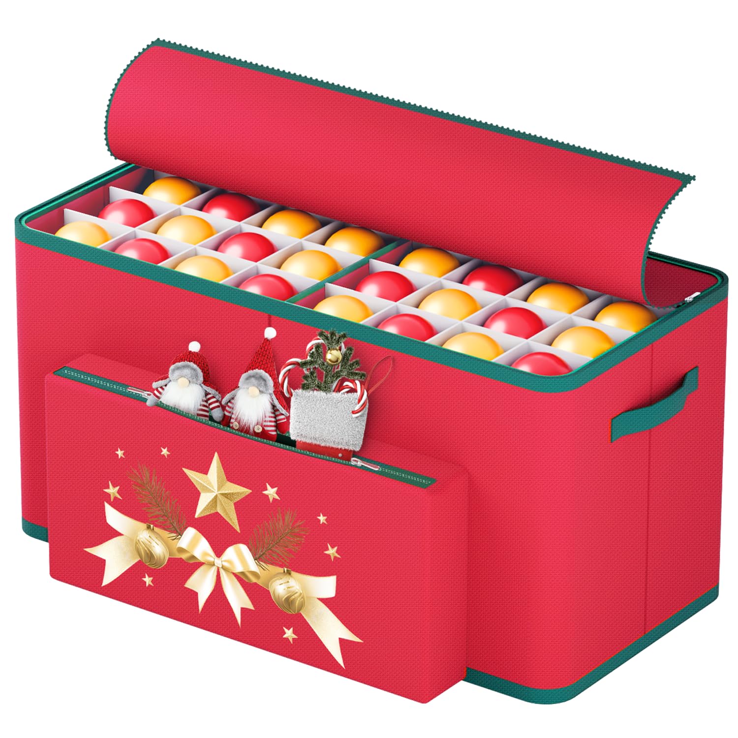 Amazon.com: WUPIOS Christmas Ornament Storage Box with Dividers Holder ...