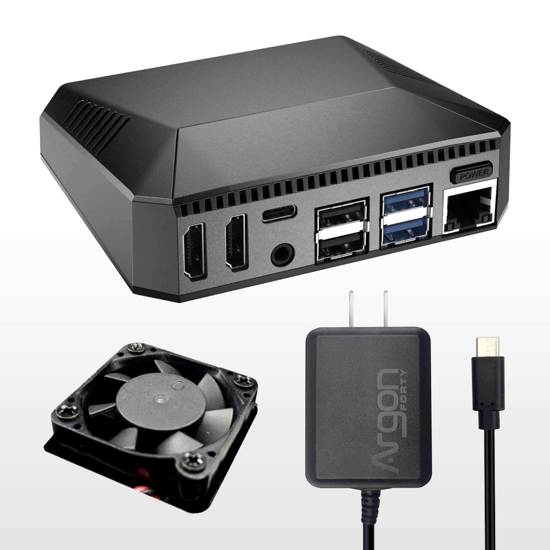 Argon One Raspberry Pi 4 Case with Cooling Fan | Includes 5.25V/3.5A ...