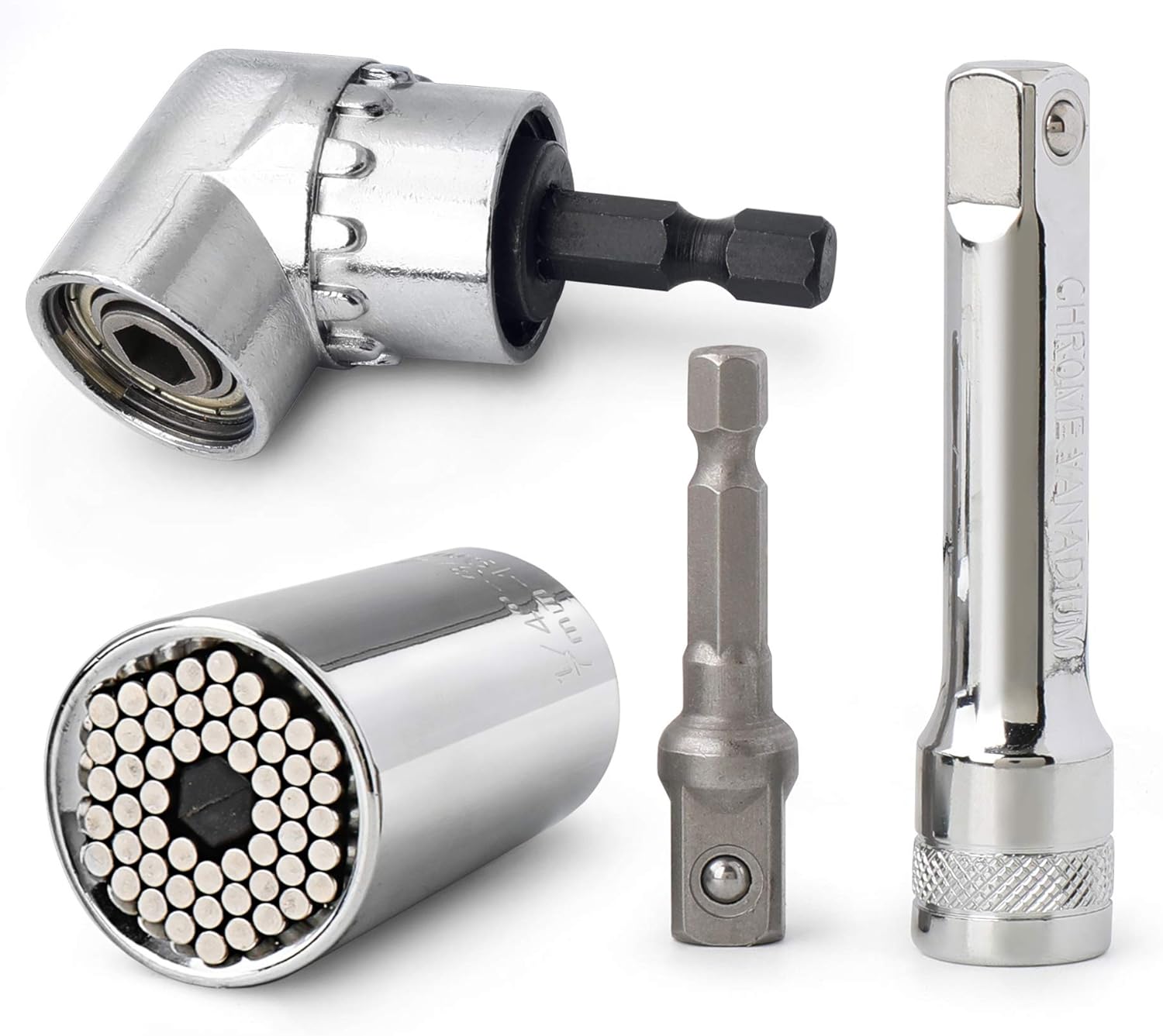 Hi-Spec 4pc Universal Socket & Adaptor Tool Set – Handy DIY Wrench ...