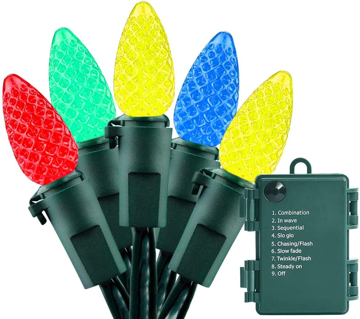 Amazon.com: C7 Christmas Lights - 50 LED Bulbs, 27.5Ft Vintage ...