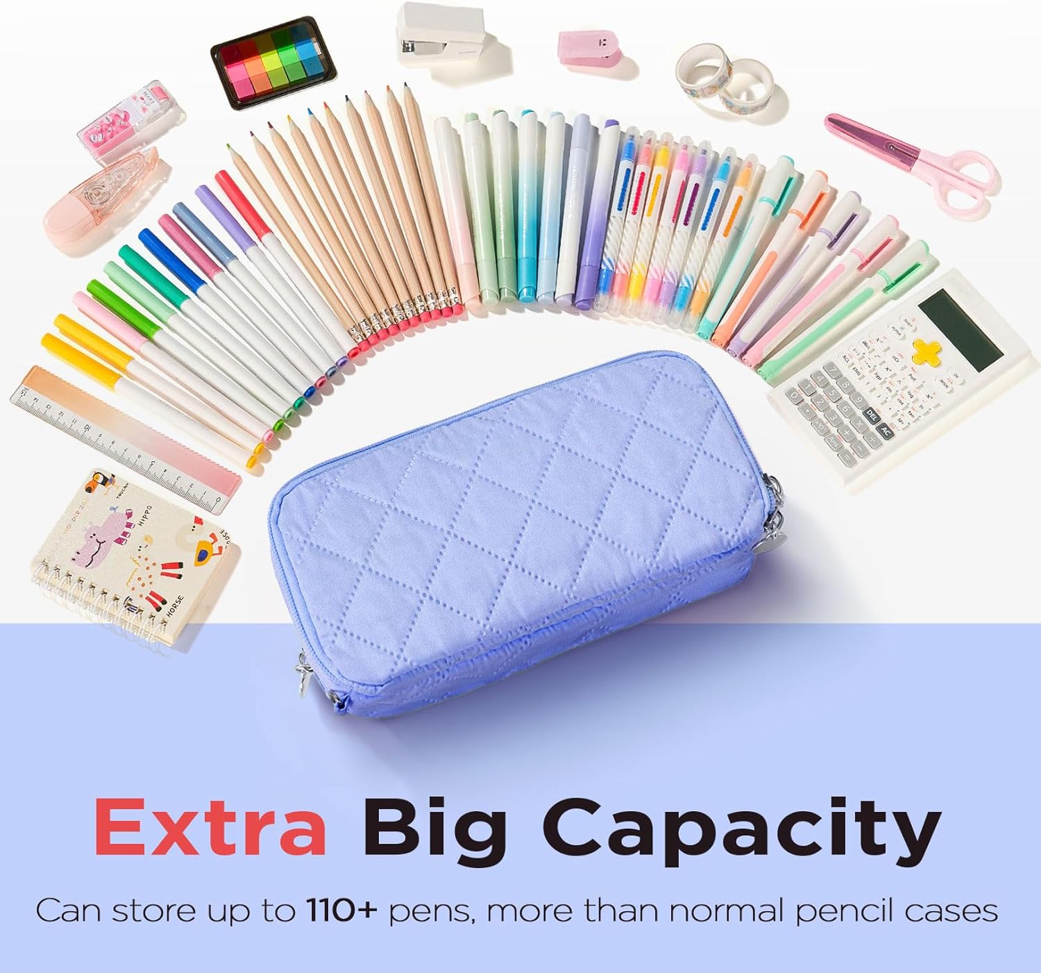 Sooez Large Pencil Case Pouch, Extra Big Pencil Bag with 8 Compartments ...