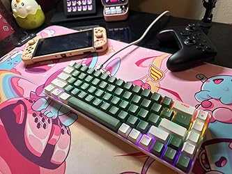 Amazon.com: abucow 68-Key Mechanical Gaming Keyboard with Blue ...