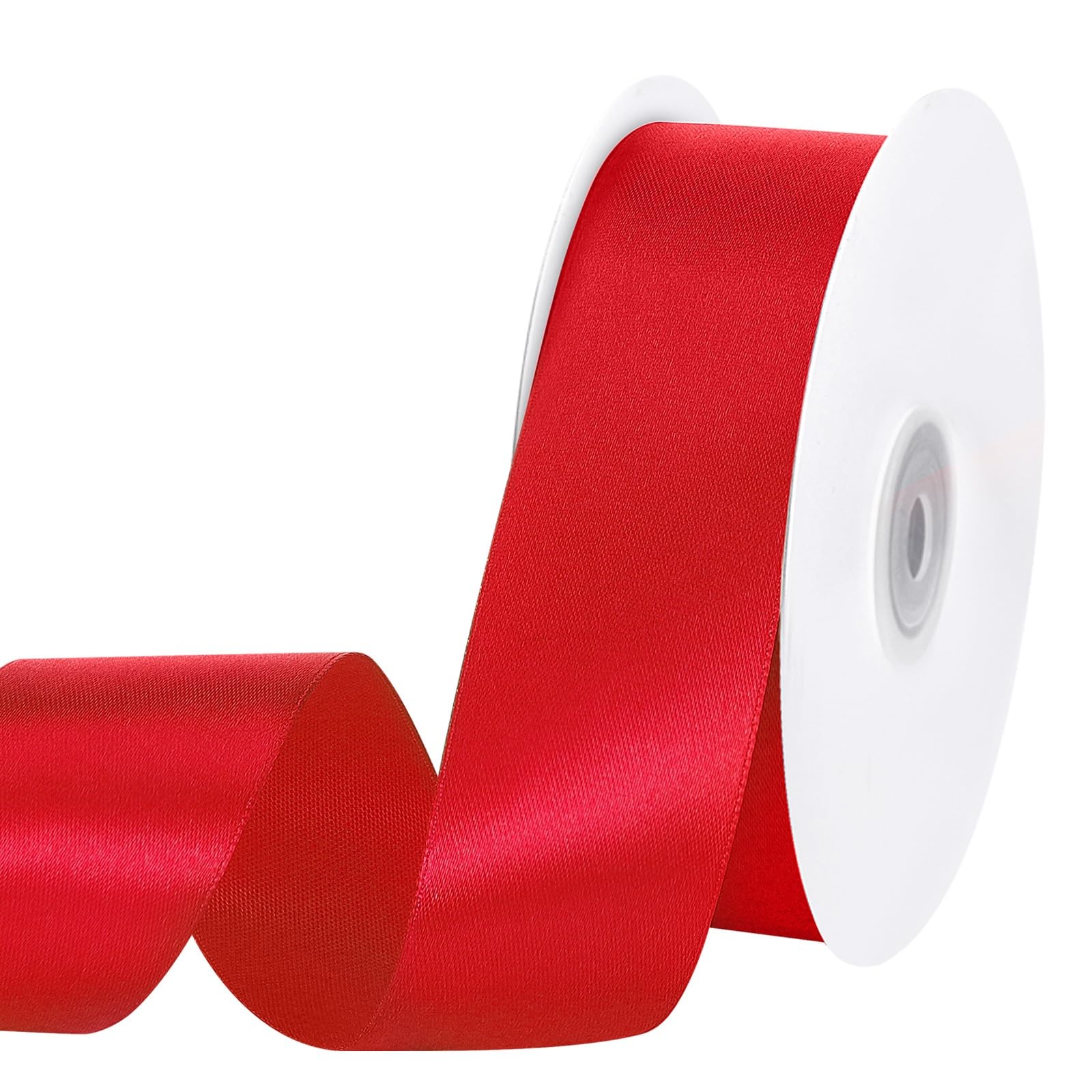Amazon.com: Double Faced Red Satin Ribbon, 1-1/2 Inch 60 Yards Red ...