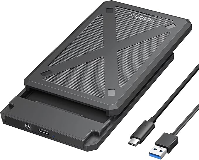 iDsonix Boîtier de Disque Dur 2,5 Pouces 6Gbps USB 3.1 vers SATA III Boîtier de Disque Dur ...