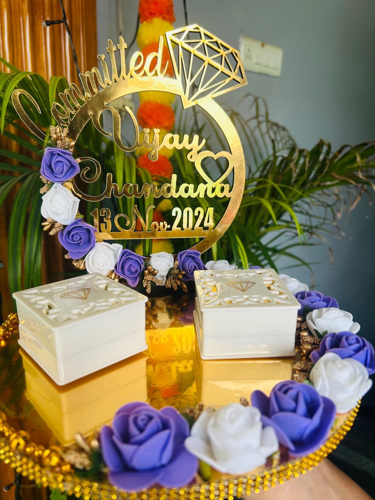 Buy CREATIVE HORIZON Wood Personalized Name Multicolor Artificial ...