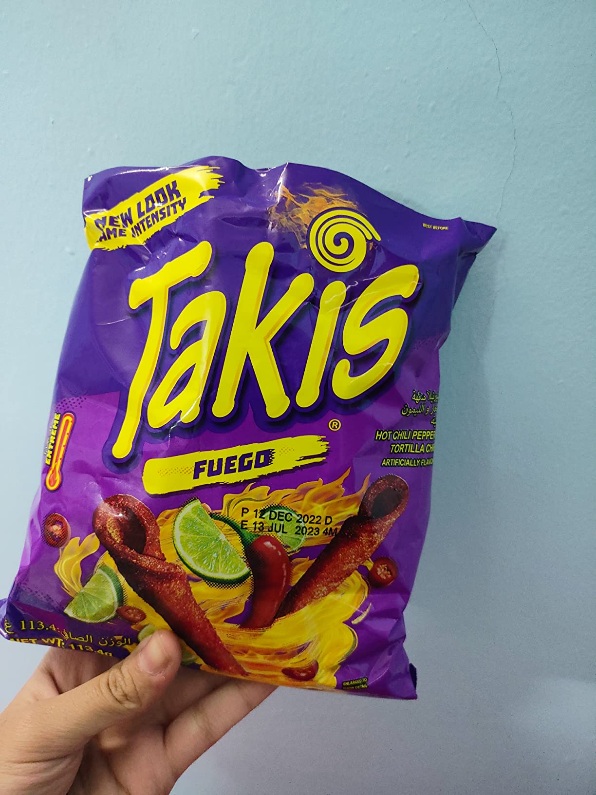 Takis Fuego Chips 180g Extreme Chill and Lime Flavoured Corn Snack ...