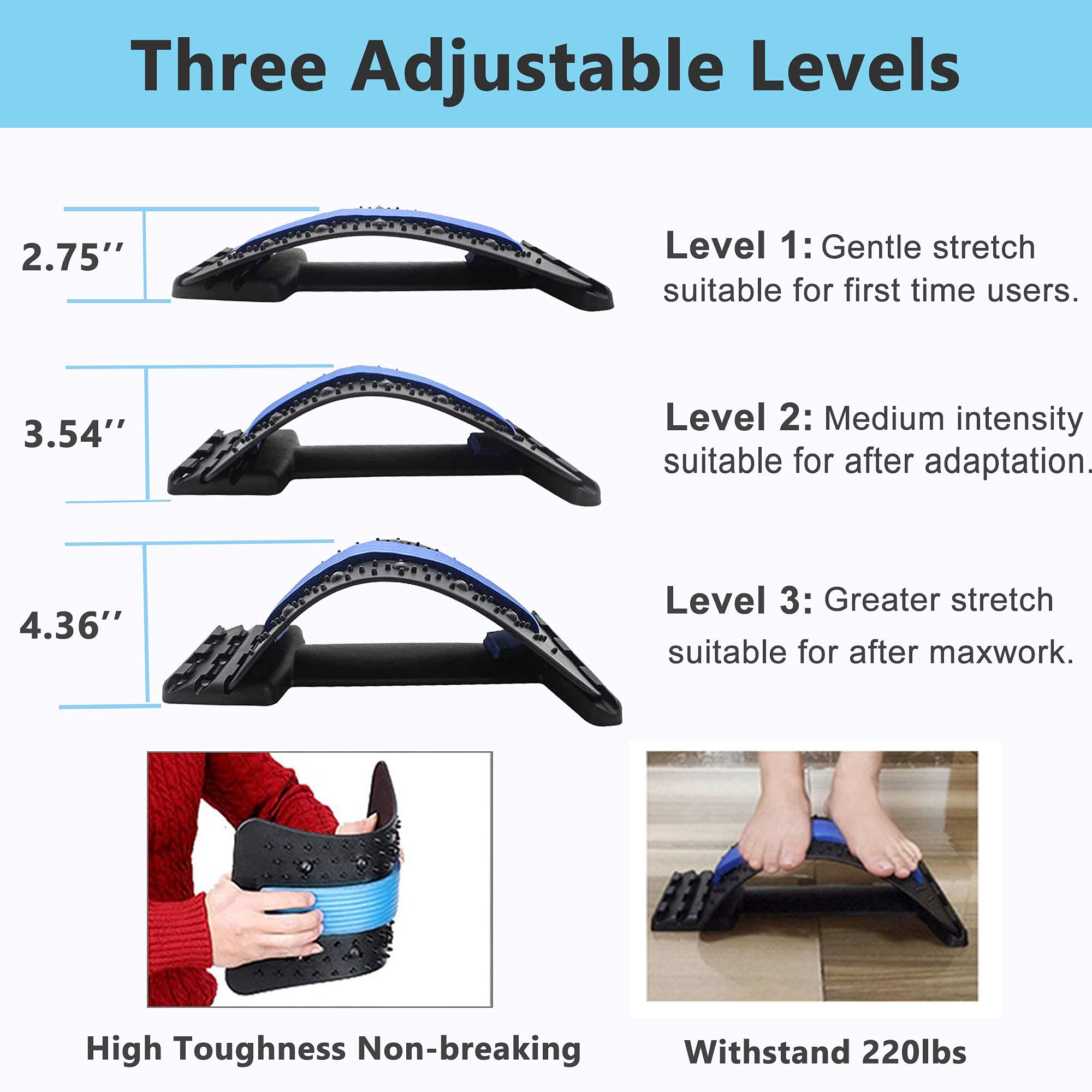 Back Stretcher for Pain Relief,Lower Spine Deck Lumbar Relief Stretcher ...