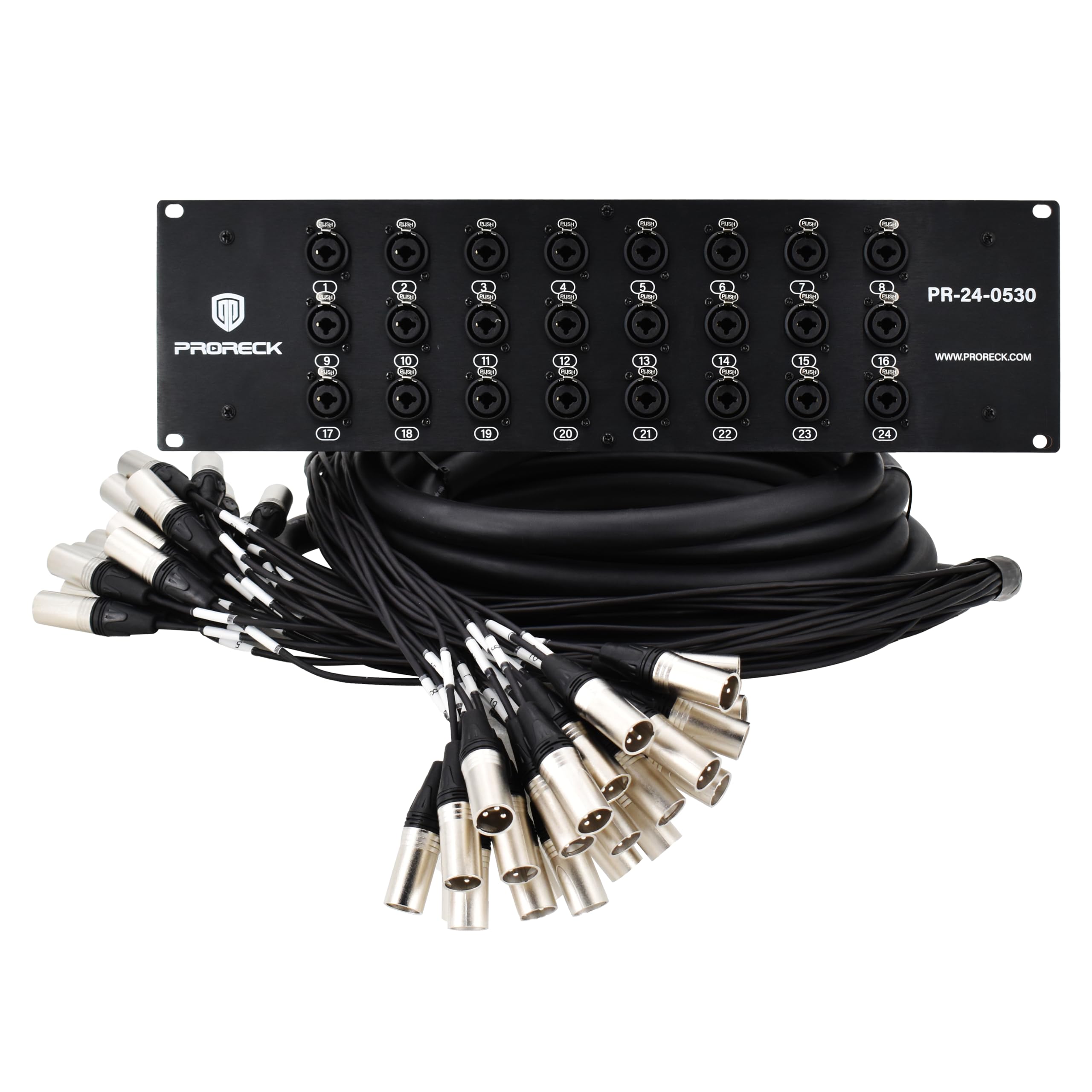 Snapklik.com : PRORECK Rack Mount TRS XLR Combo Splitter Snake Cable ...