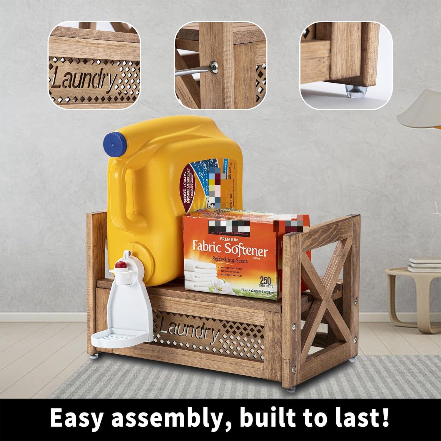 Snapklik.com : GBtroo Chestnut Wooden Laundry Organizer: Easy To Assemble