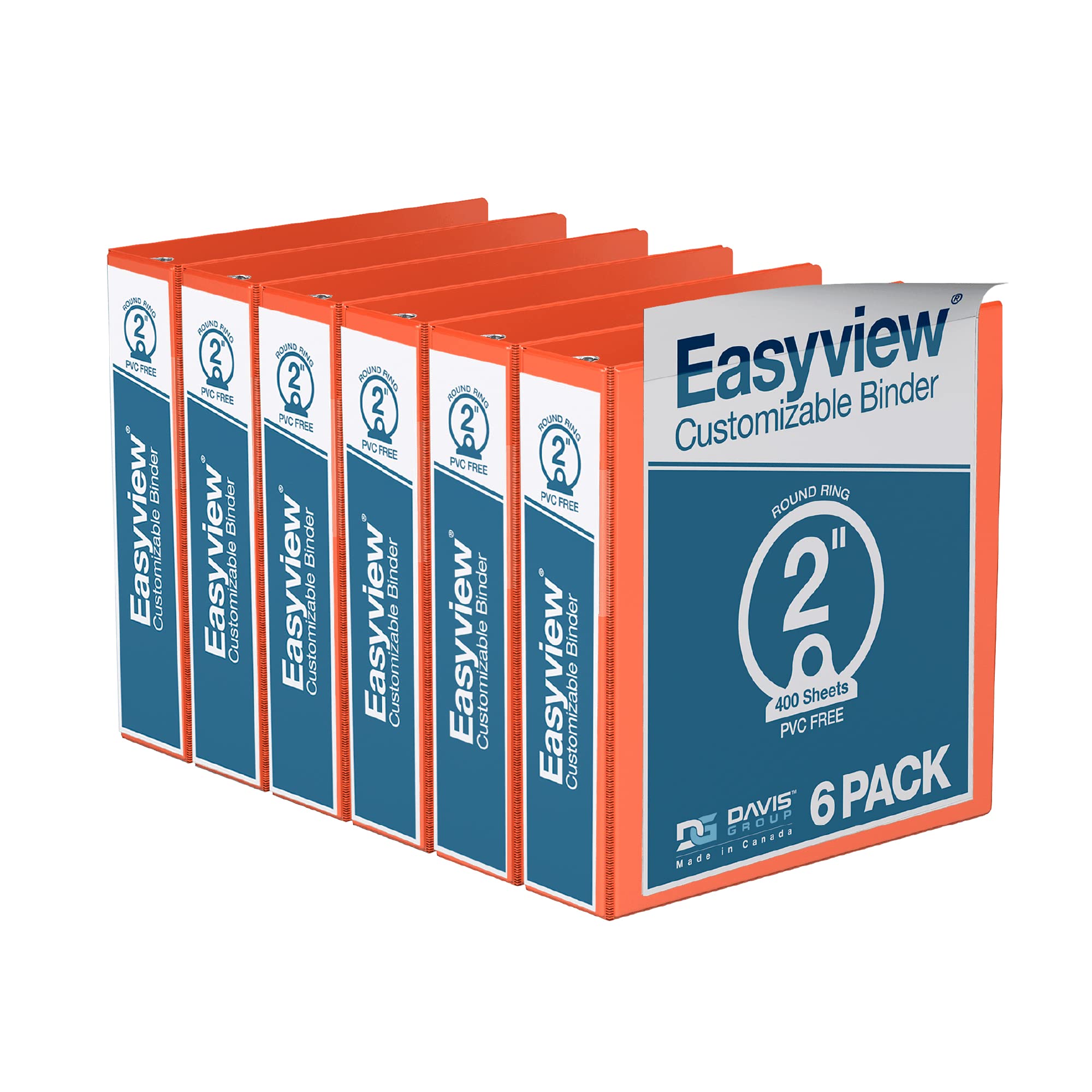Amazon.com : EasyView Premium 2-Inch Binders with Clear-View Covers 3 ...
