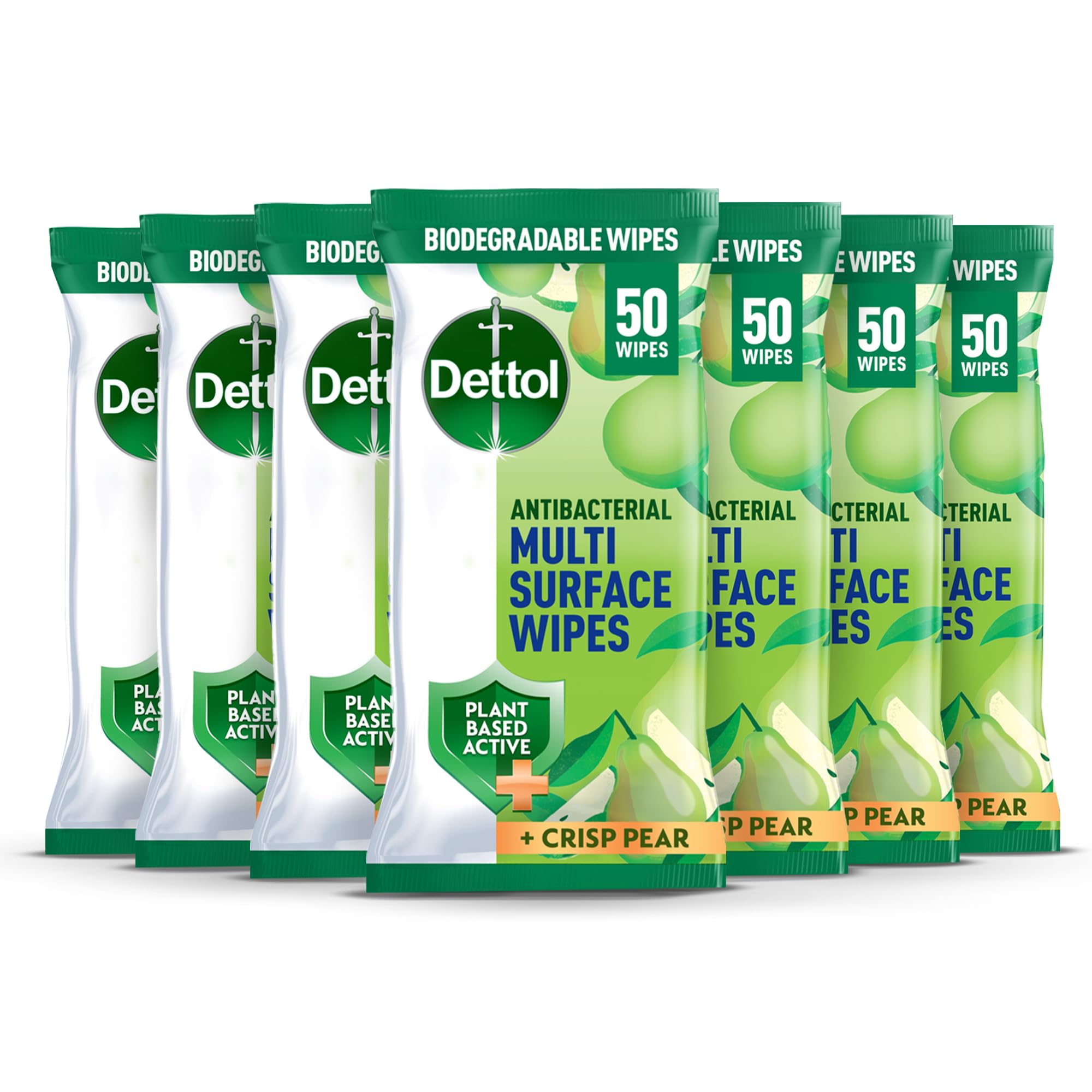 Dettol Tru Clean Antibacterial Multi Surface Wipes Crisp Pear, 50 Wipes ...