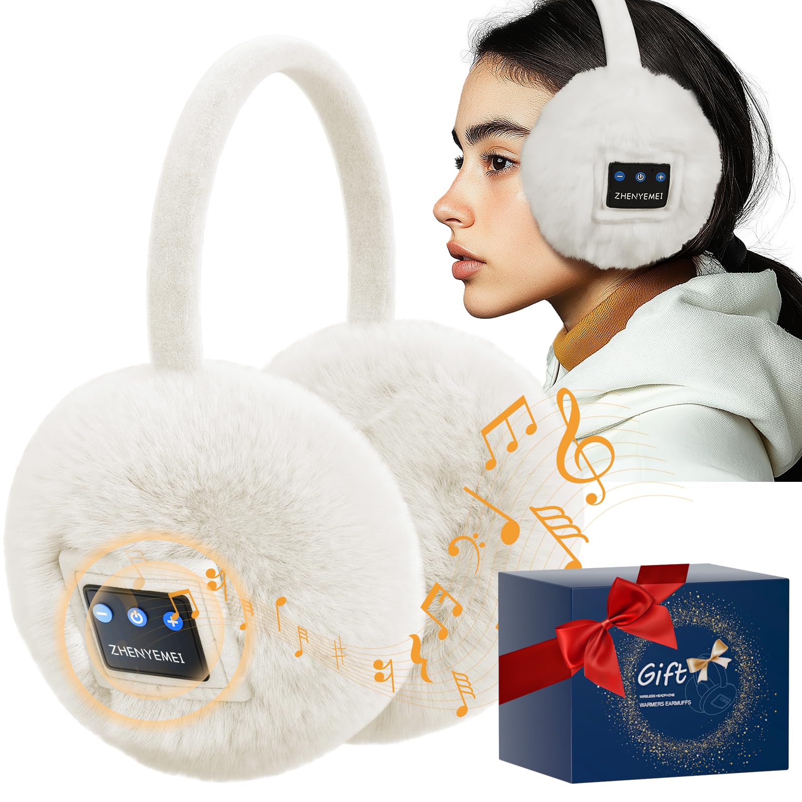 Amazon.com: ZHENYEMEI Bluetooth Ear Muffs for Winter Wireless Ear ...
