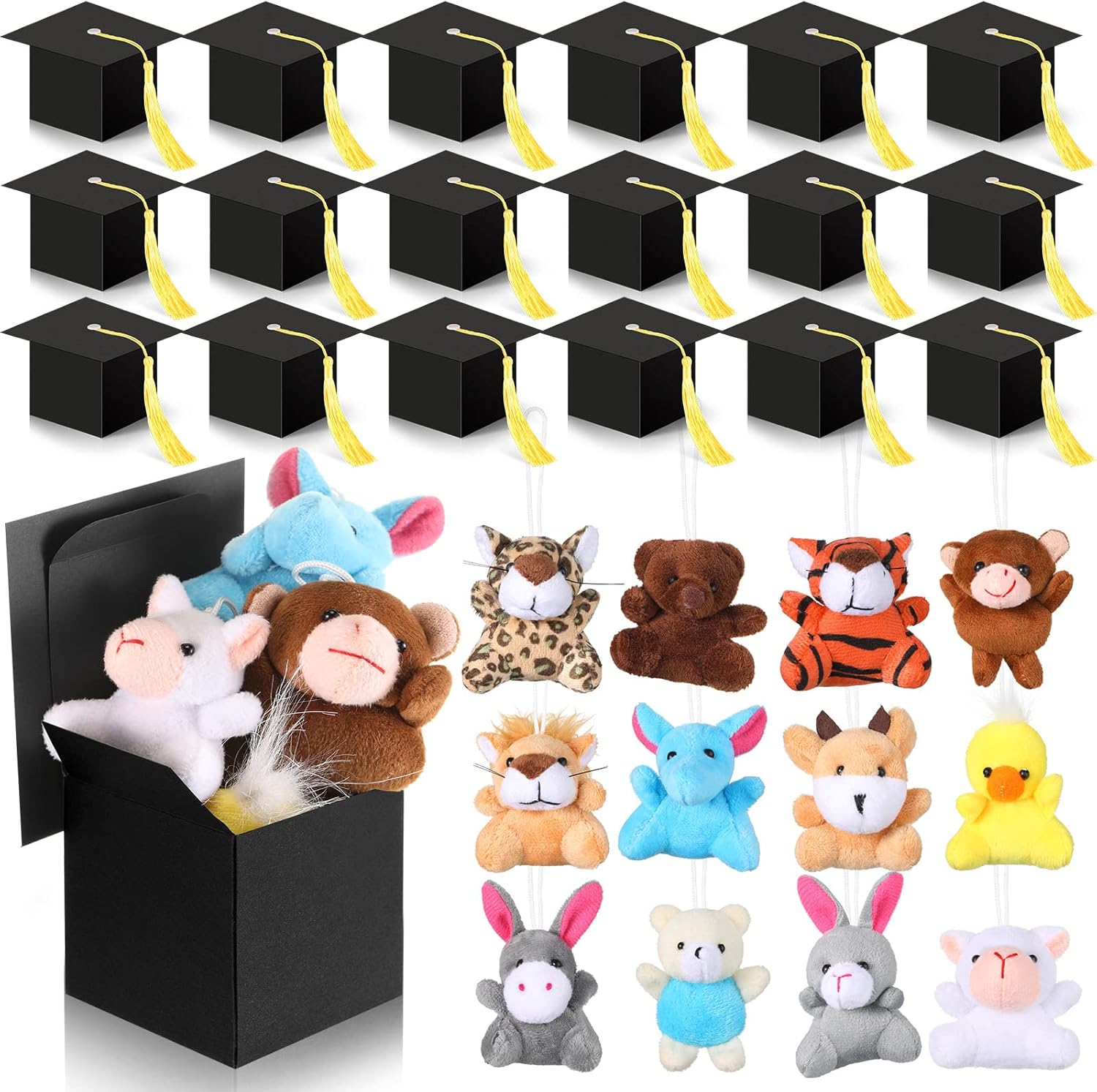 Graduation Gift Set Graduation Candy Box and Mini Plush Animals Toys ...