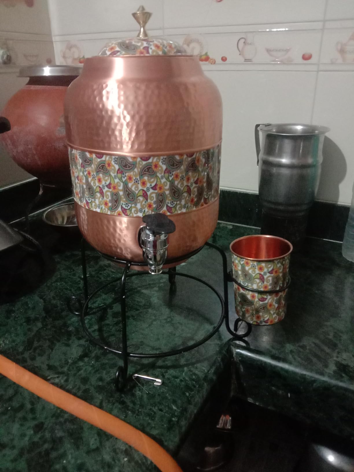 Buy R Ayurveda Copper Handmade Copper Matka Mette Look Hammer With ...