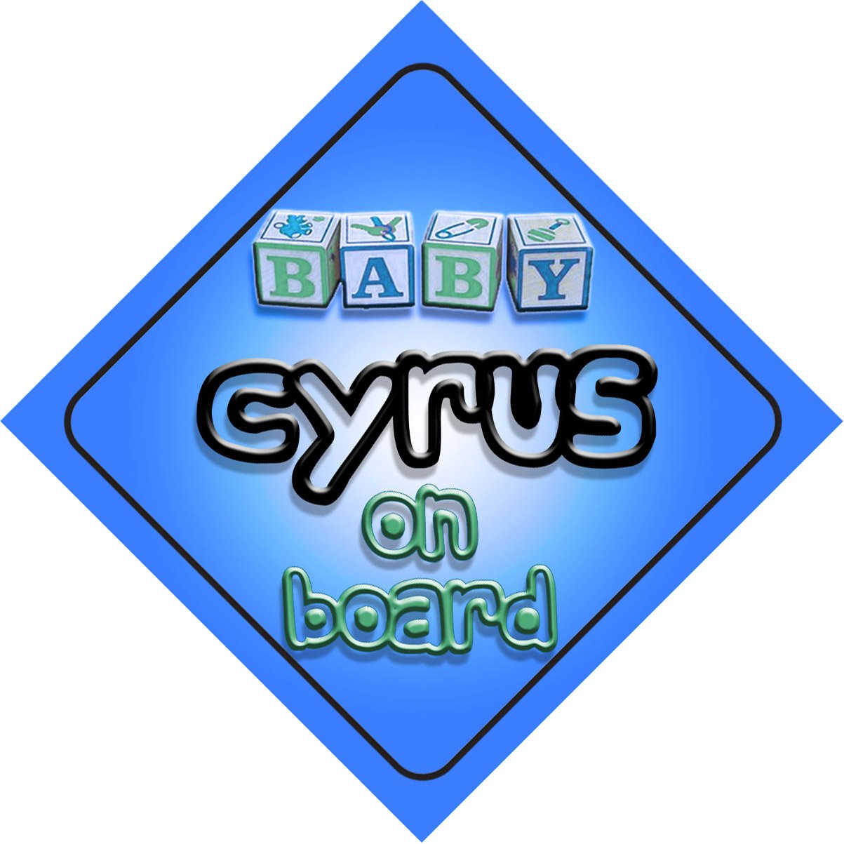 Amazon.com: Baby Boy Cyrus on Board Novelty car Sign Gift/Present for ...