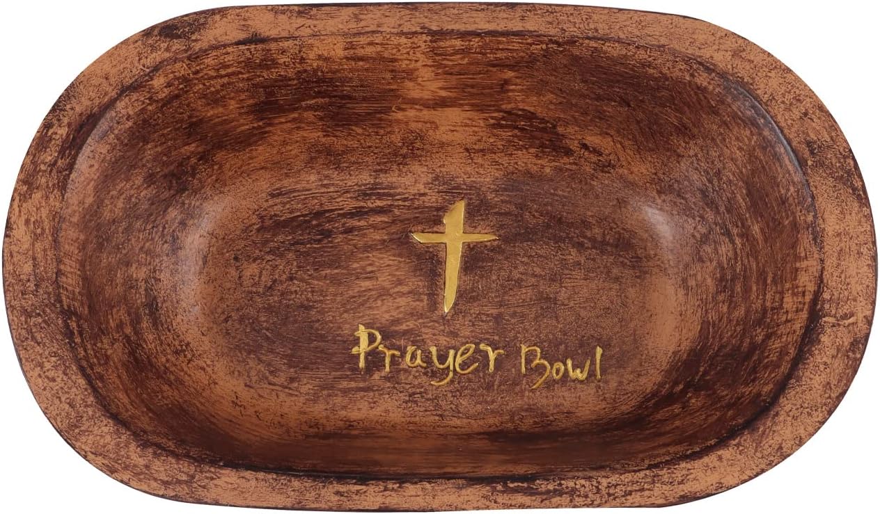 Amazon.com: WHLHMK Resin Prayer Small Dough Bowl, Christian Cross ...