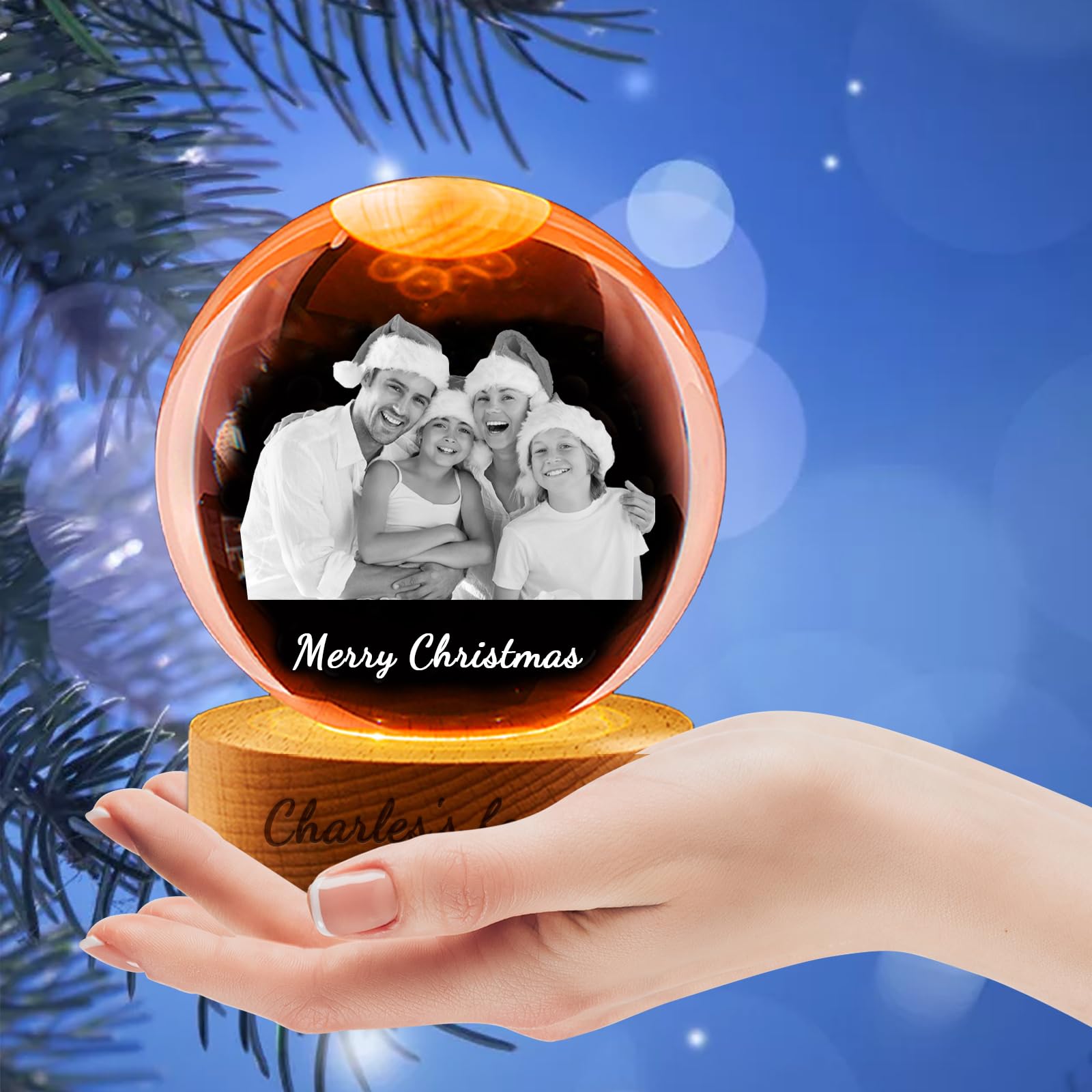 Amazon.com: Personalized Snow Globes with Name Photo Custom Laser ...