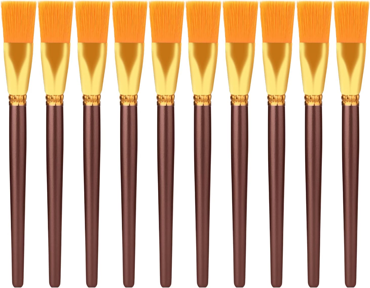 10pcs Flat Paint Brushes 1 Inch Wide, Watercolor Acrylic Paint Brush ...