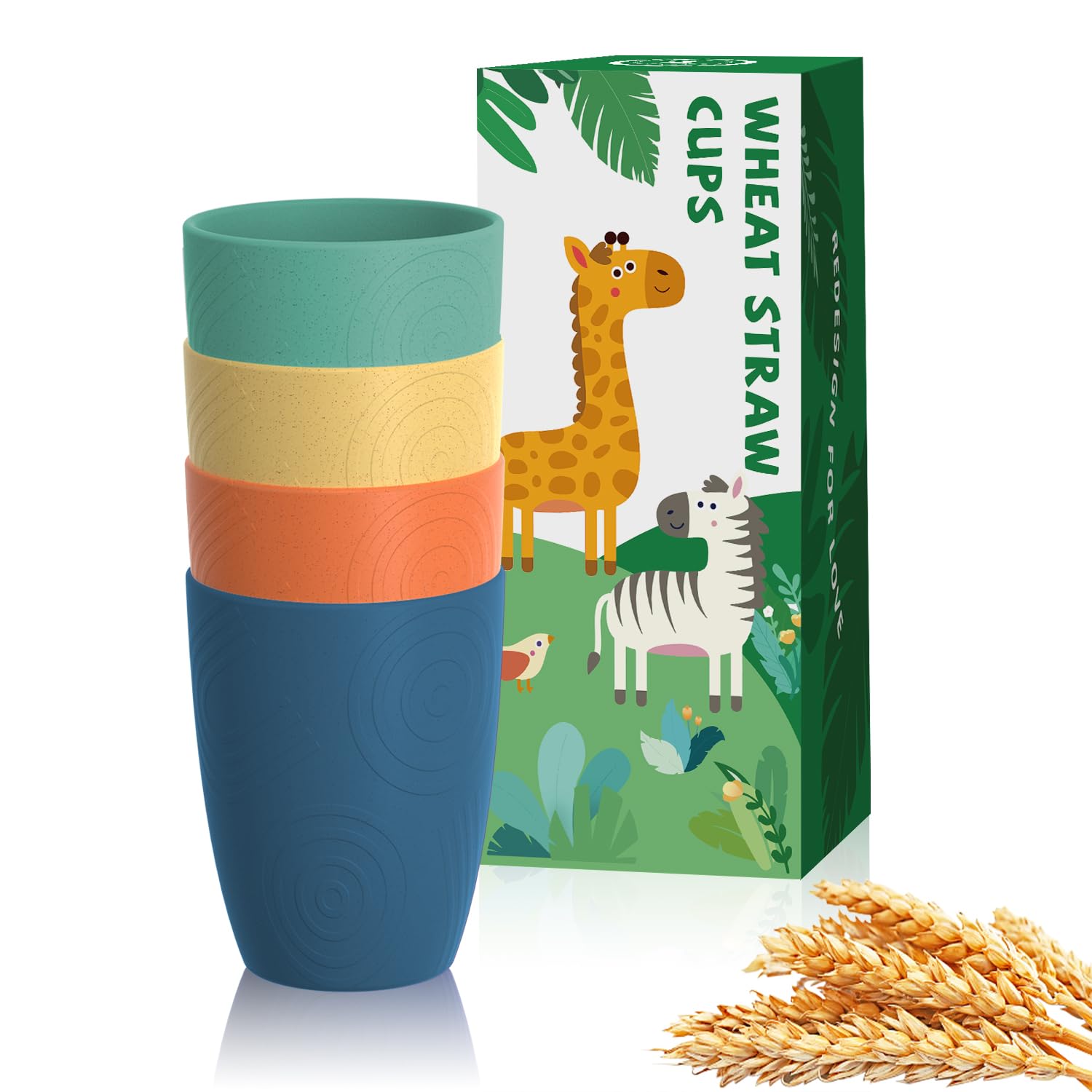 Amazon.com | Homienly Wheat Straw Cups Alternative to Plastic Cups Set ...