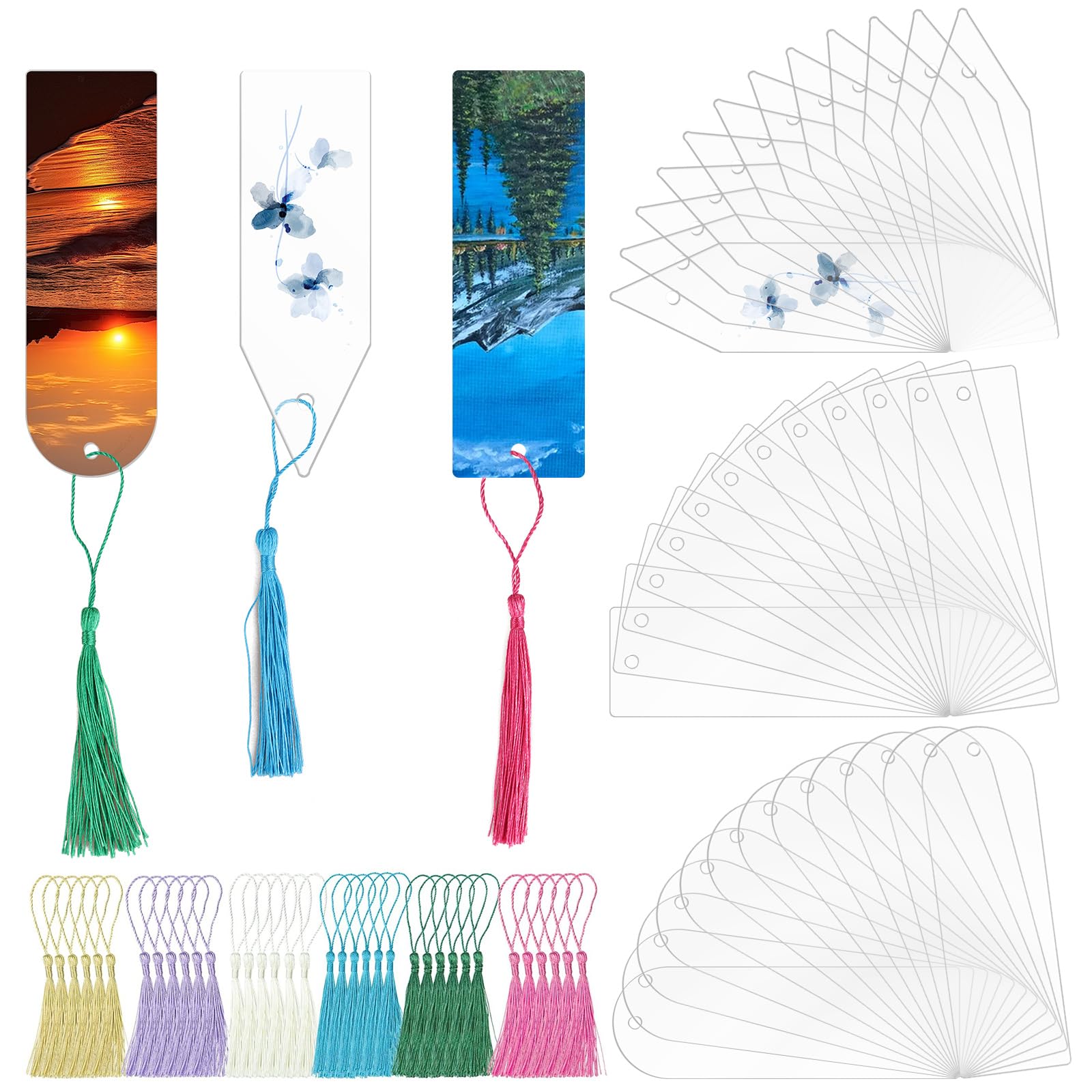 Amazon.com: 146 PCS Acrylic Bookmark Blanks Bulk Clear Acrylic Craft ...